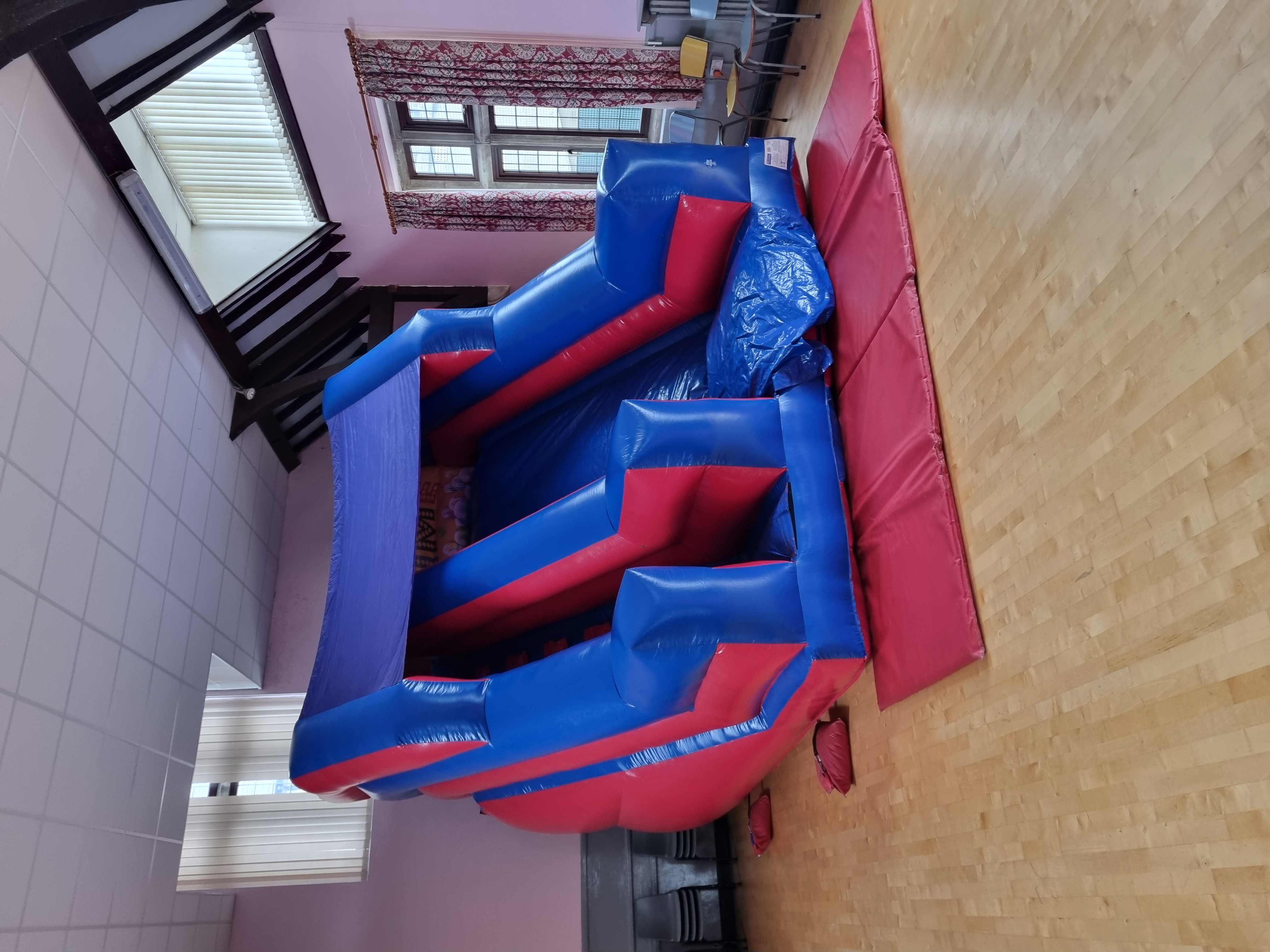Red and Blue Party Time Slide - 8ft - Bouncy Castle Hire in North ...
