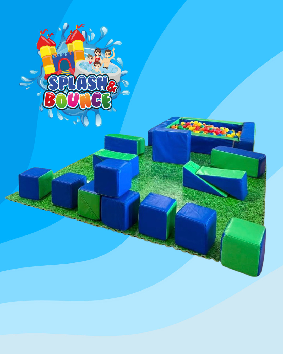 Green/Blue Soft Play & Ball Pool - Bouncy Castle Hire, in Darlington ...