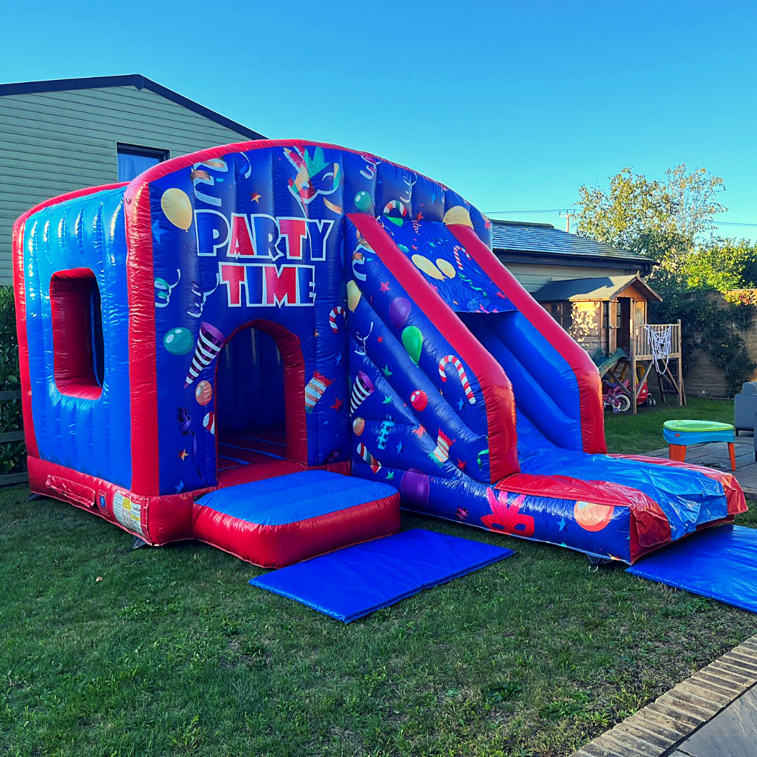 Party Time Castle Slide Combo blue - Best Inflatable, Bouncy Castle ...
