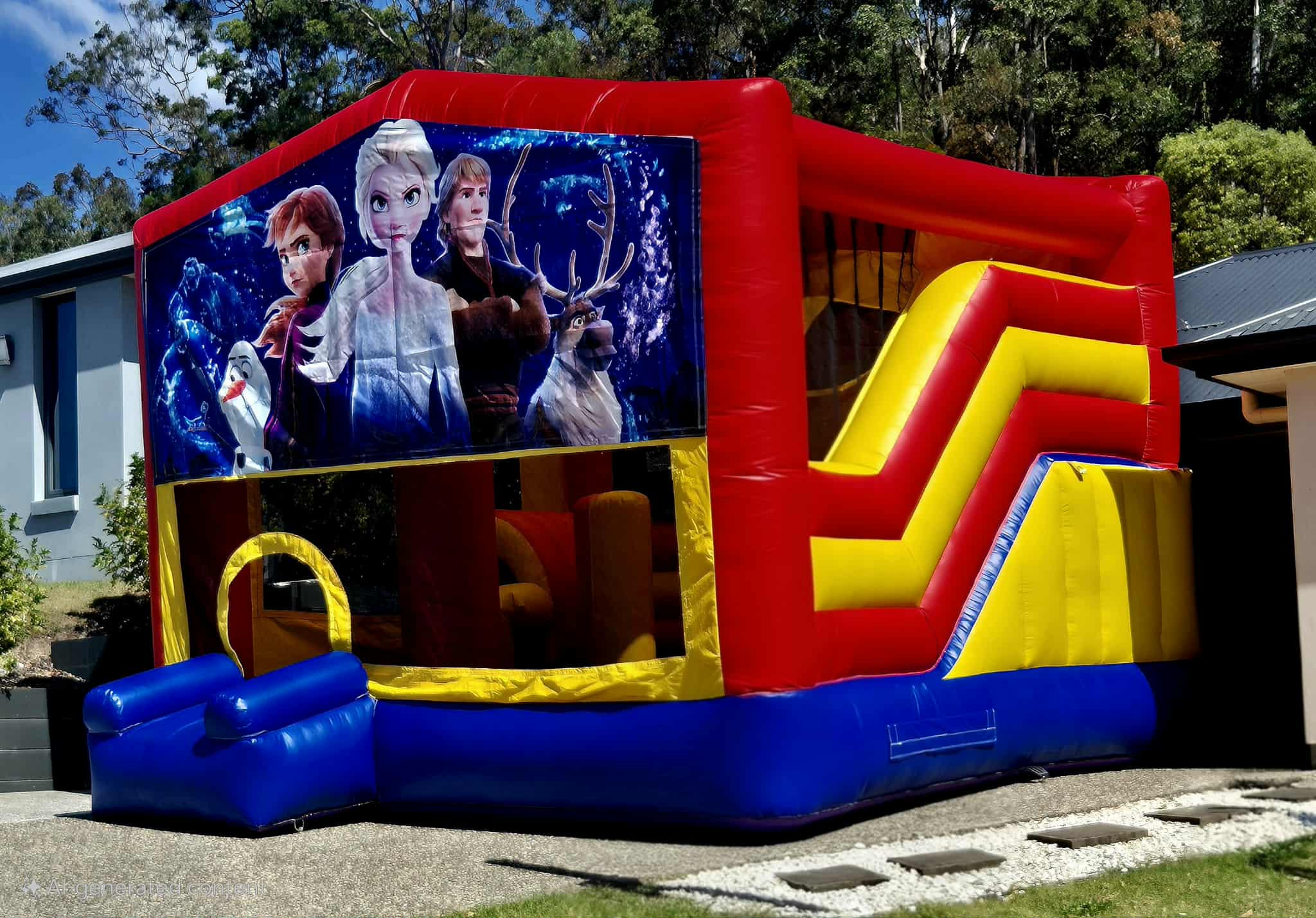 Frozen Jumping Castle with Slide Hire Gold Coast & Tweed | Blast Enter