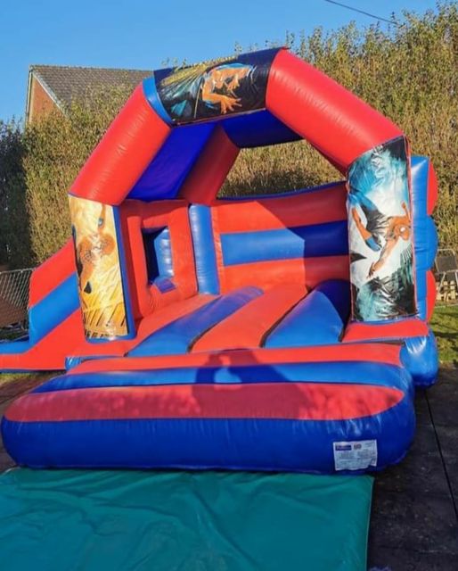 Red and Blue Castle with Spiderman Artwork - Hire in Stoke On Trent ...