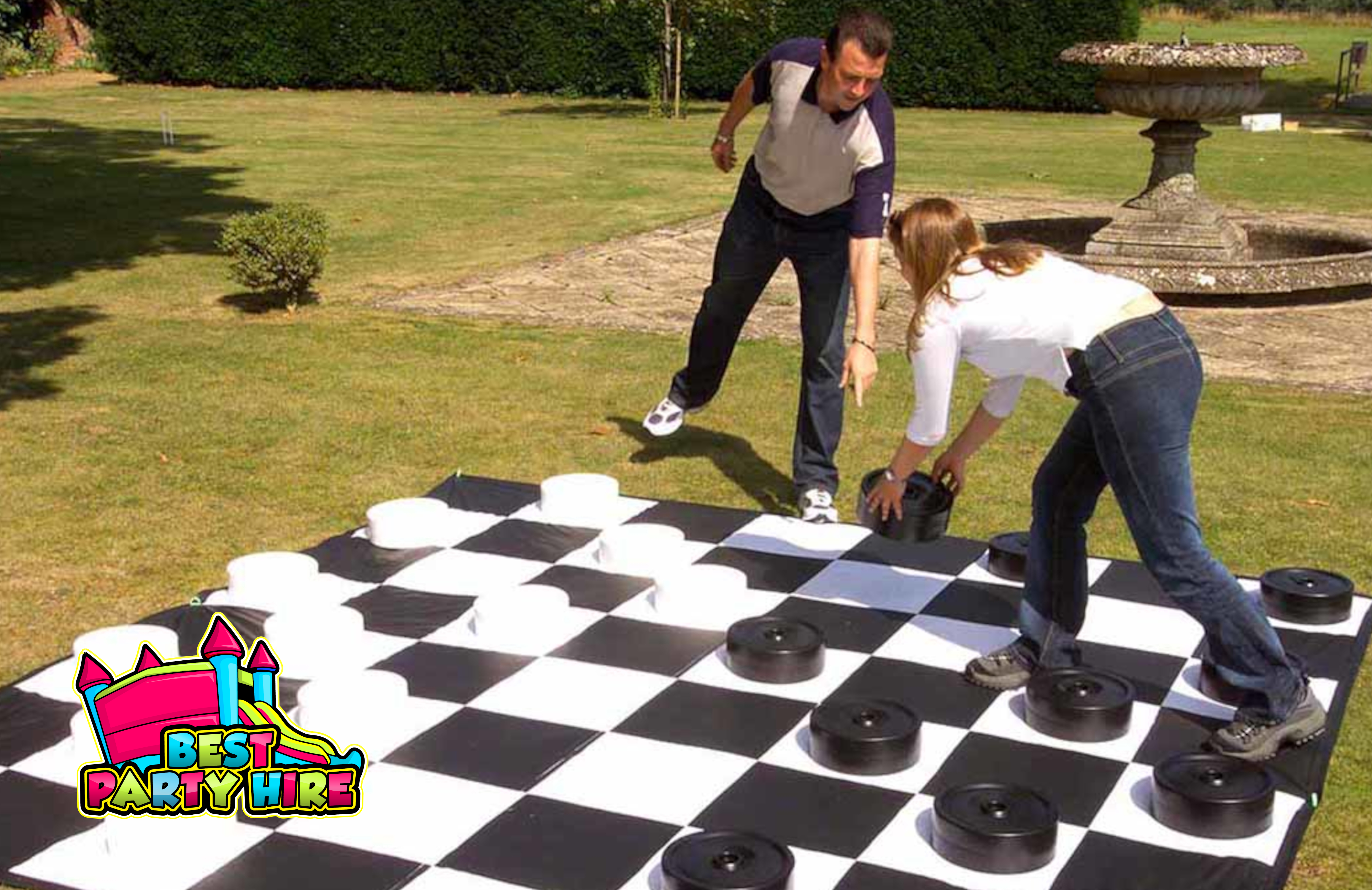 Giant Draughts Game Hire | Garden Party Games Warwickshire