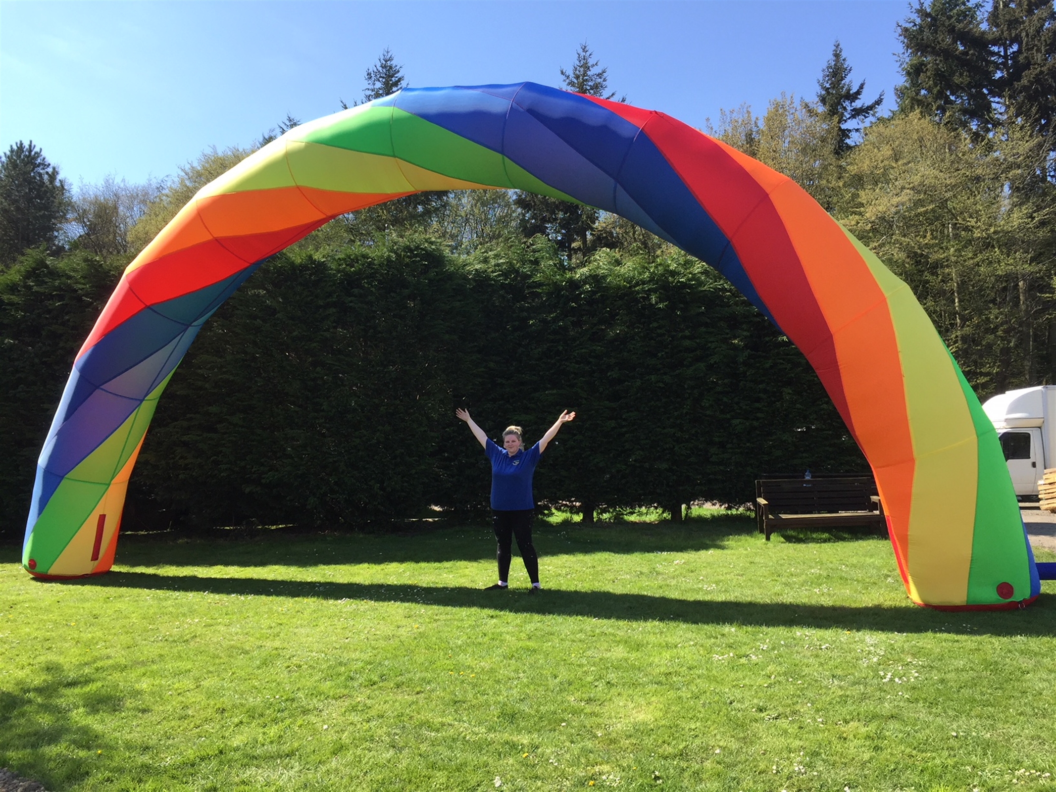 Inflatable Rainbow Arch 40ft Wide - Bouncy Castle Hire in Kent, East ...