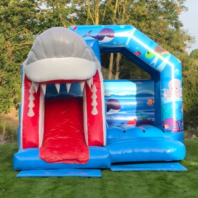 3D Shark Castle Slide Combo - Inflatable, Bouncy Castle, Entertainment ...