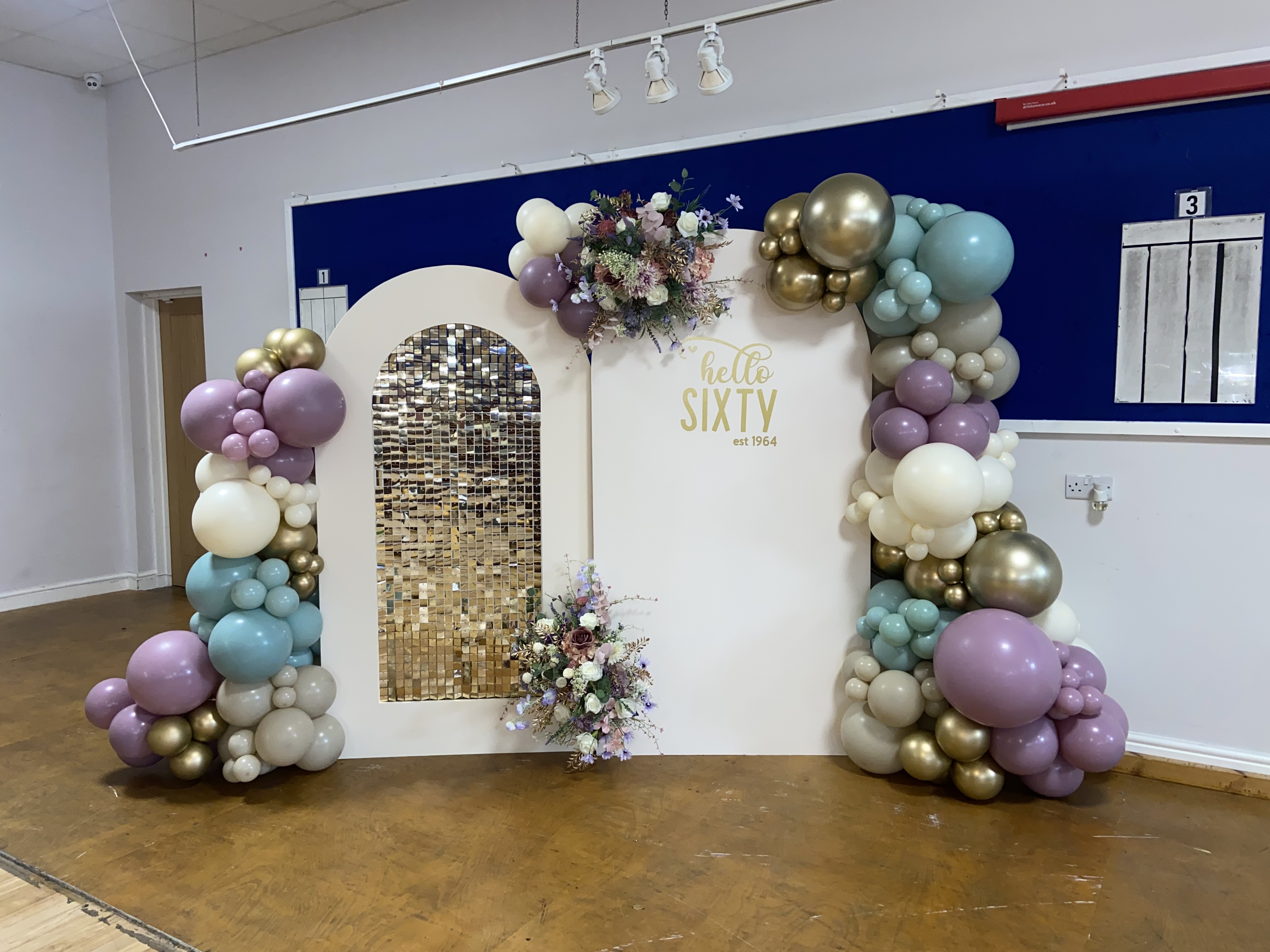 Sailboard & arch sequin display - Hire, Balloon Displays, Bouncy Castle, Soft Play in Poole ...