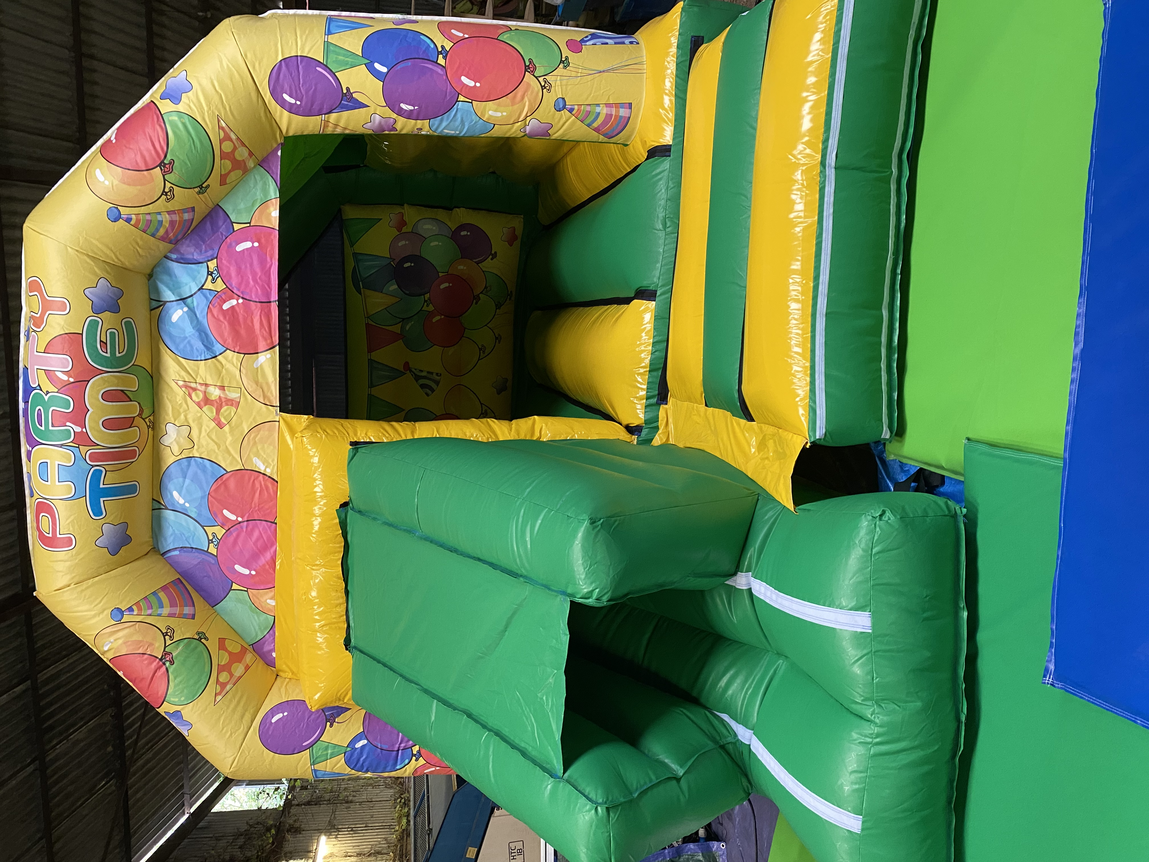 12ft x 18ft yellow and green party time slide - Hire in Colchester ...