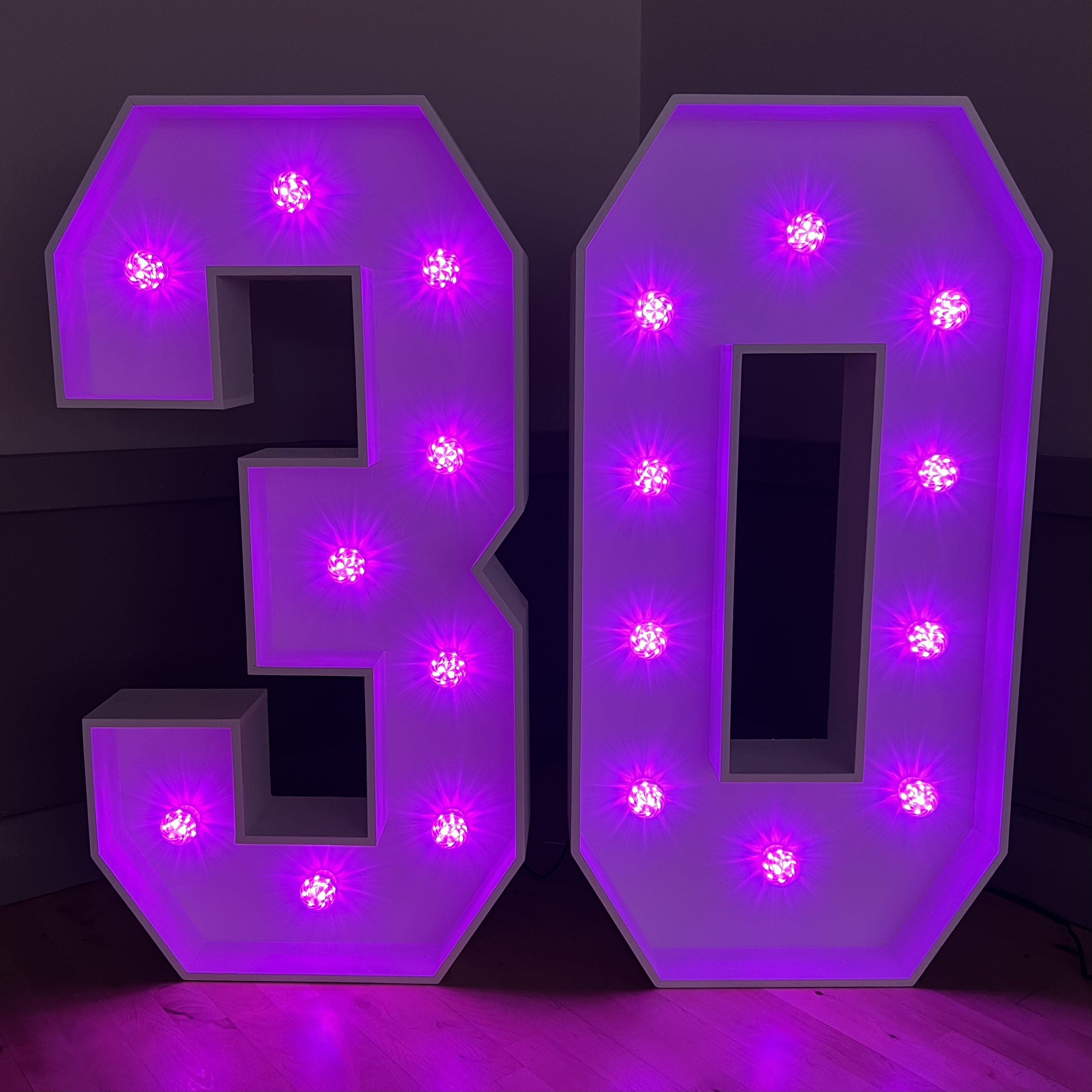 Light-Up LED Numbers 30 - Bouncy Castle Hire in Crowborough, Tunbridge ...