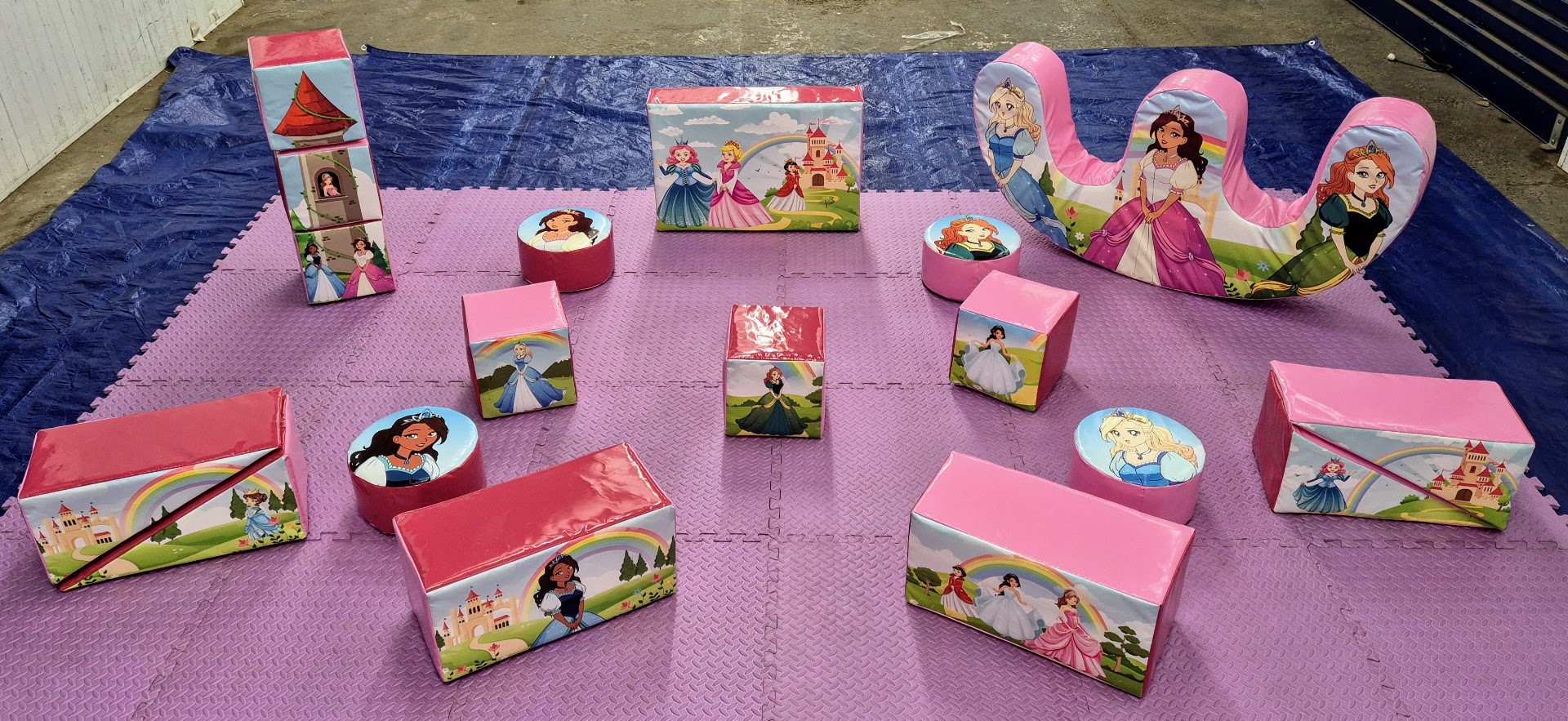 Princess Soft Play Set with Matching Ball Pool - Bouncy Castle Hire in ...