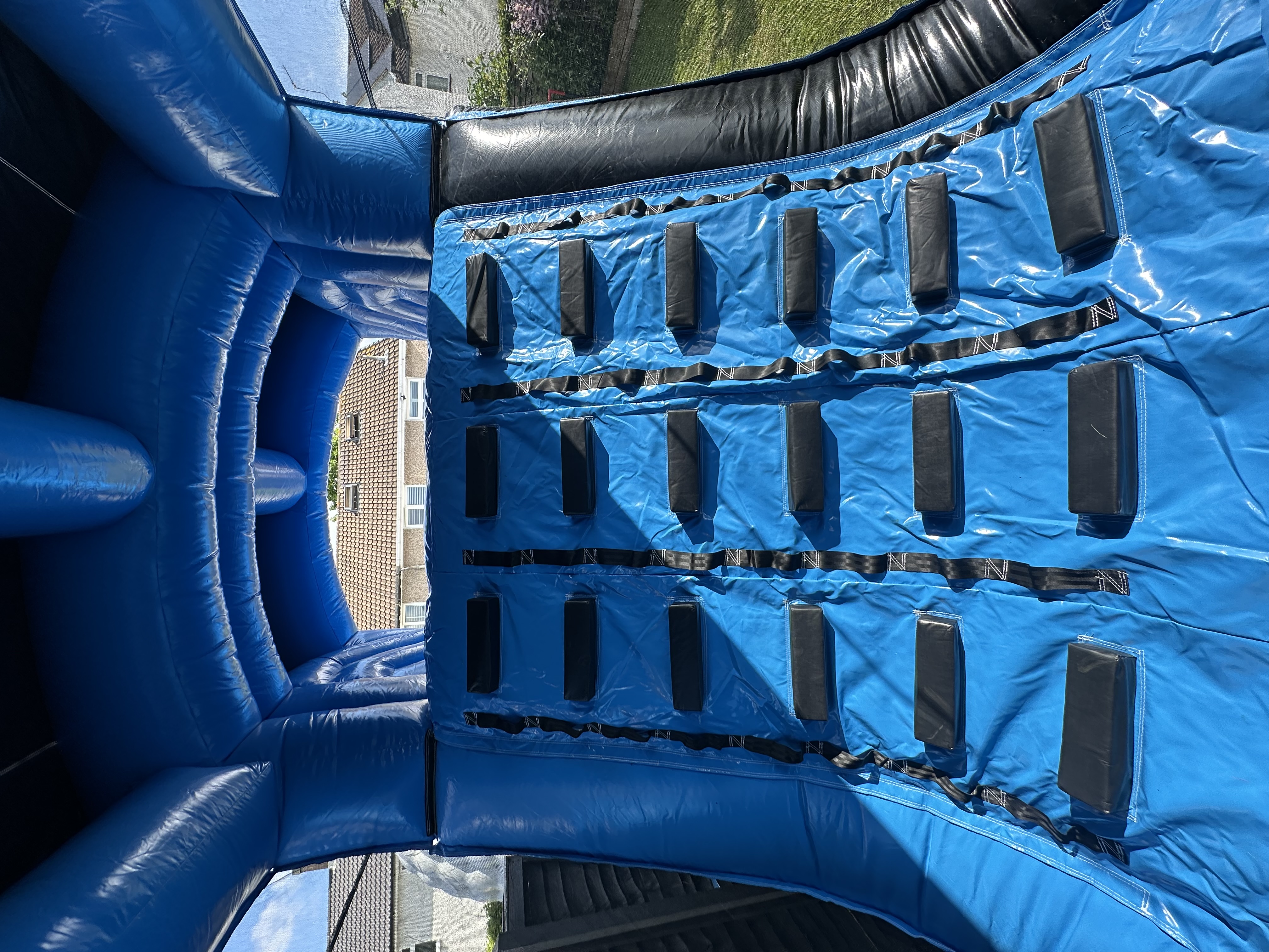 Blue & black fun run - Hire in Stevenage | C&O bouncy castle