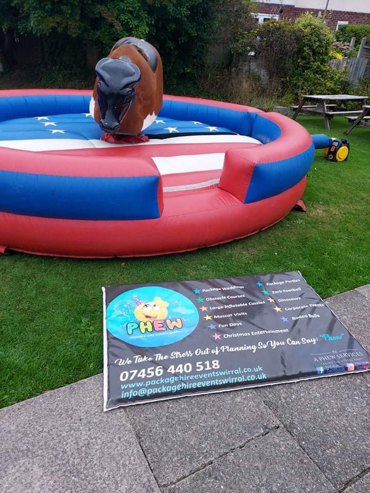 American Mechanical Rodeo bull (2hours) - Hire in Wirral | Package Hire ...