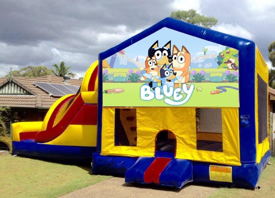 Blu Large Banner Castle BLUEY - Jumping Castle Hire Brisbane, Jumping ...