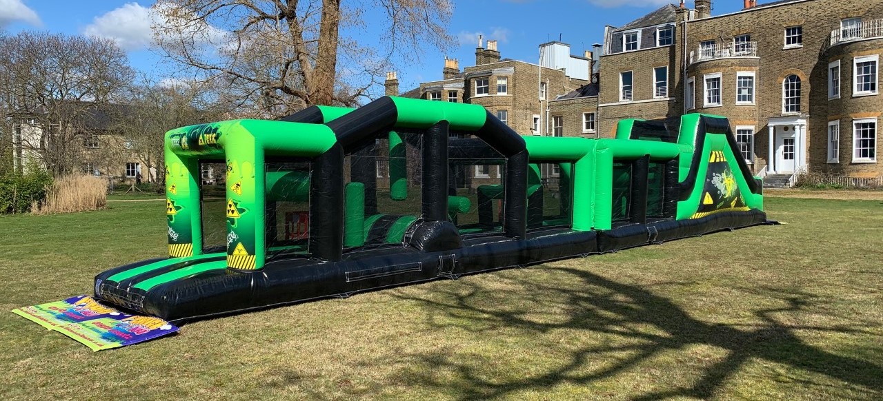 Assault Course Inflatable Toxic theme 60ft x 10ft - Bouncy Castle Hire ...