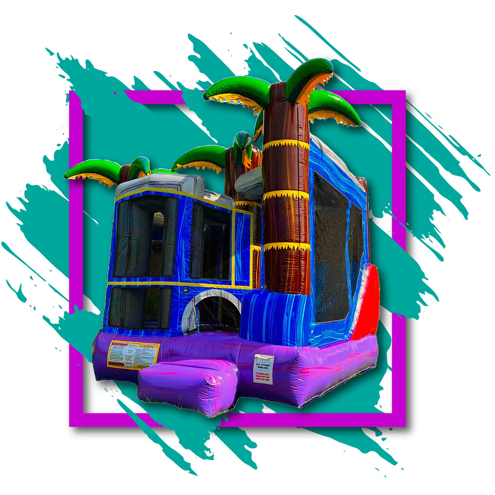 Tropical Bounce House with Slide | East Texas Party Rentals