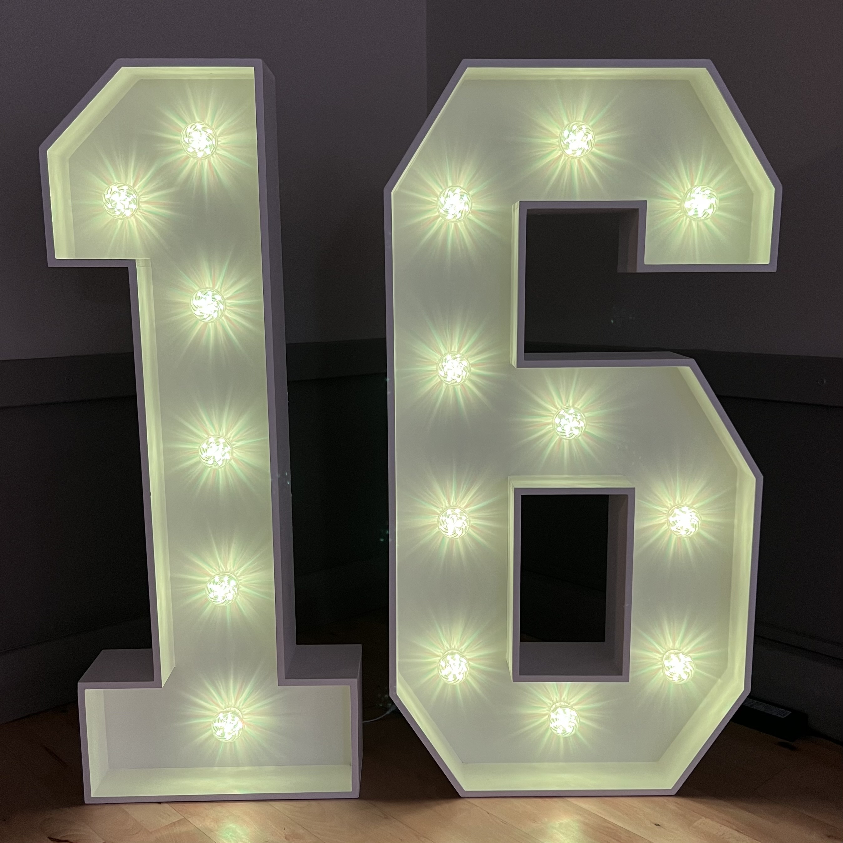 Light-Up LED Numbers 16 - Bouncy Castle Hire in Crowborough, Tunbridge ...