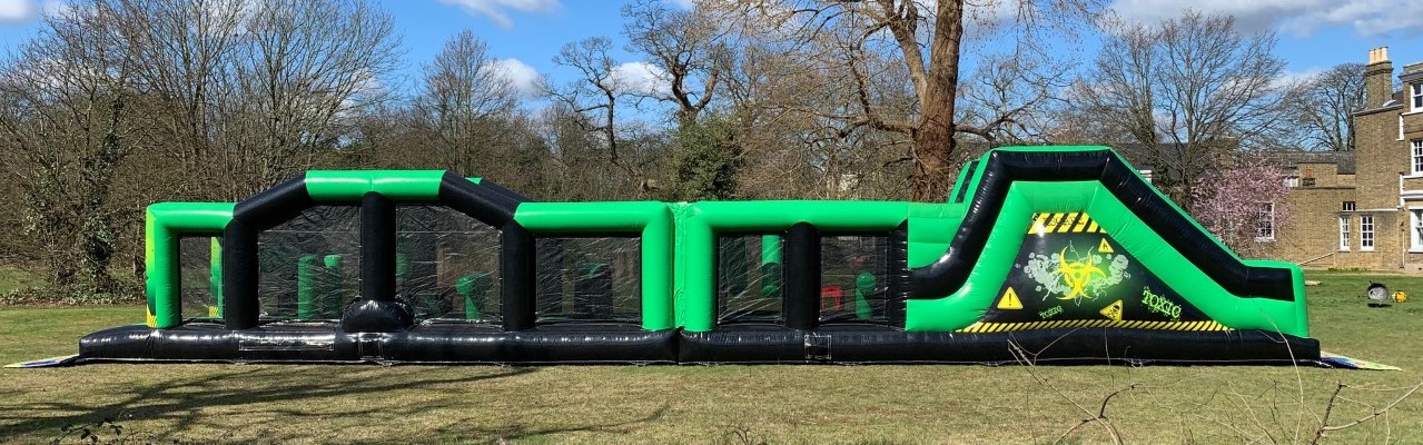 Assault Course Inflatable Toxic theme 60ft x 10ft - Bouncy Castle Hire ...