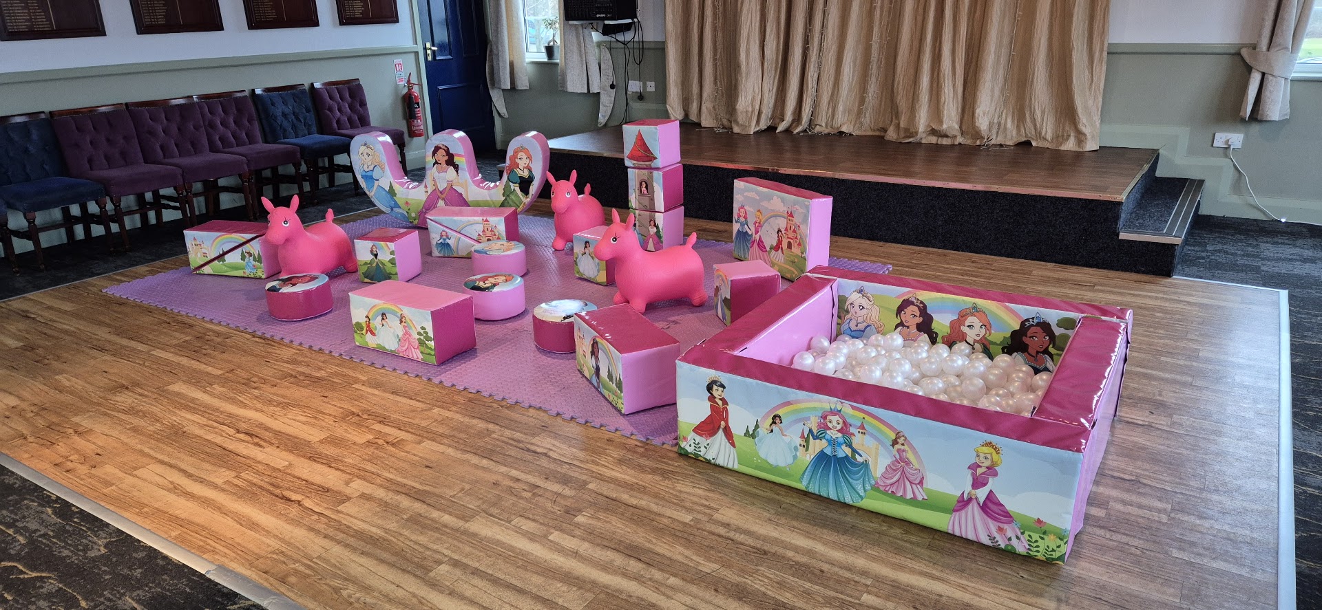 Princess Soft Play Set with Matching Ball Pool - Bouncy Castle Hire in ...