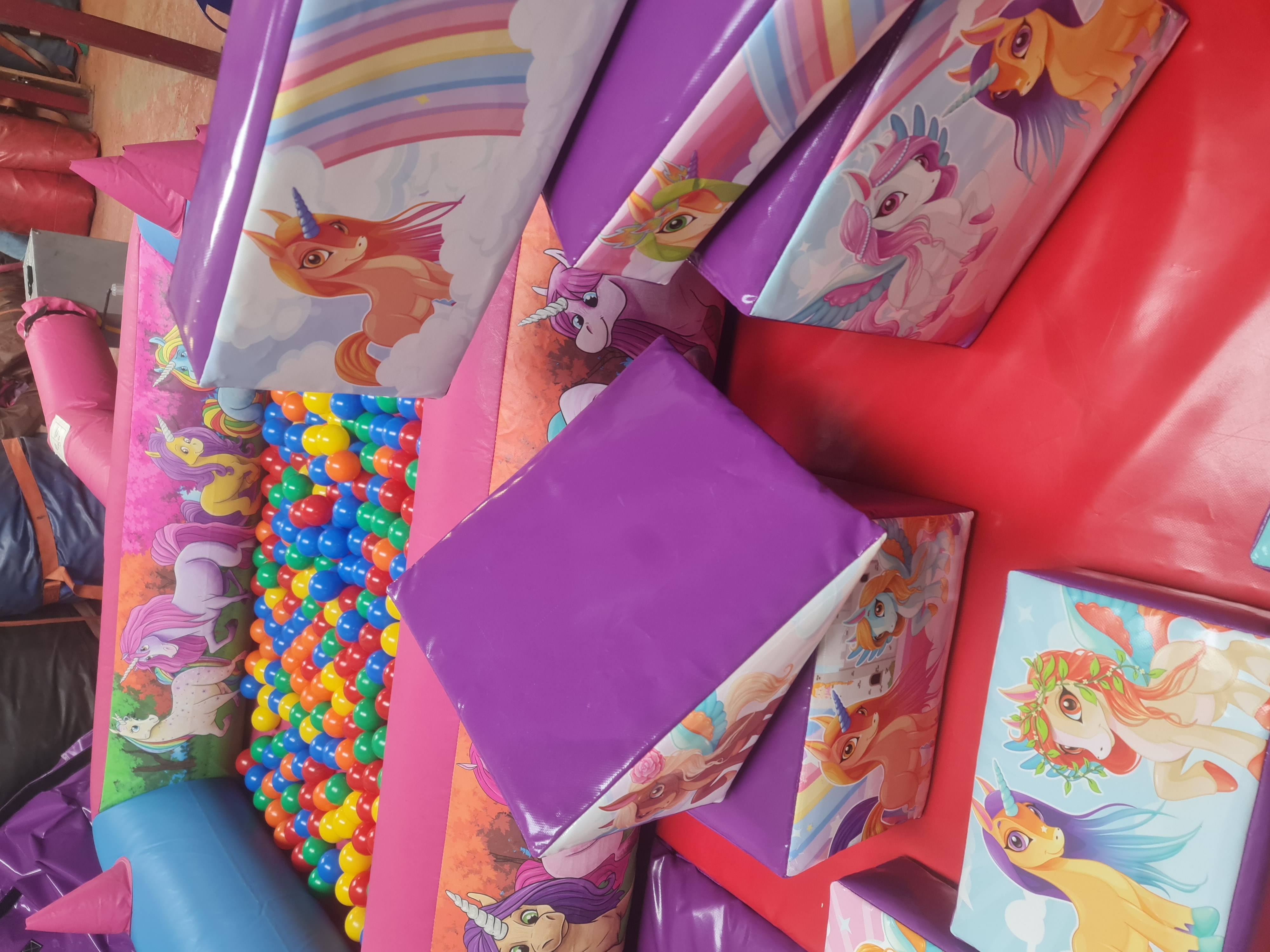07 x 12 Unicorn Soft Play & Inflatable Ball Pool - Bouncy Castle Hire ...