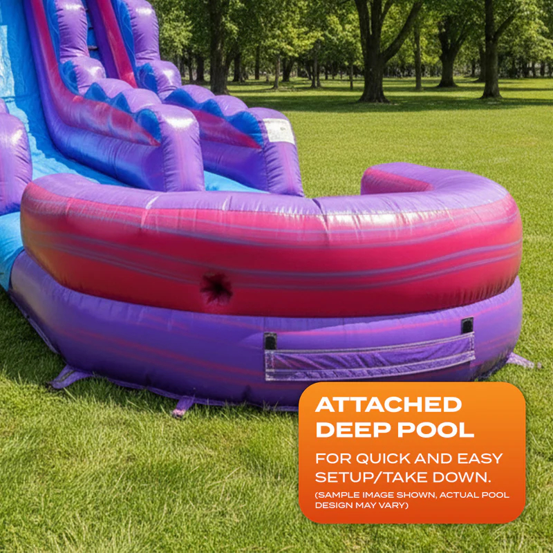 20ft Purplish Water Slide W/ XL Pool - Bounce House & Water Slide ...