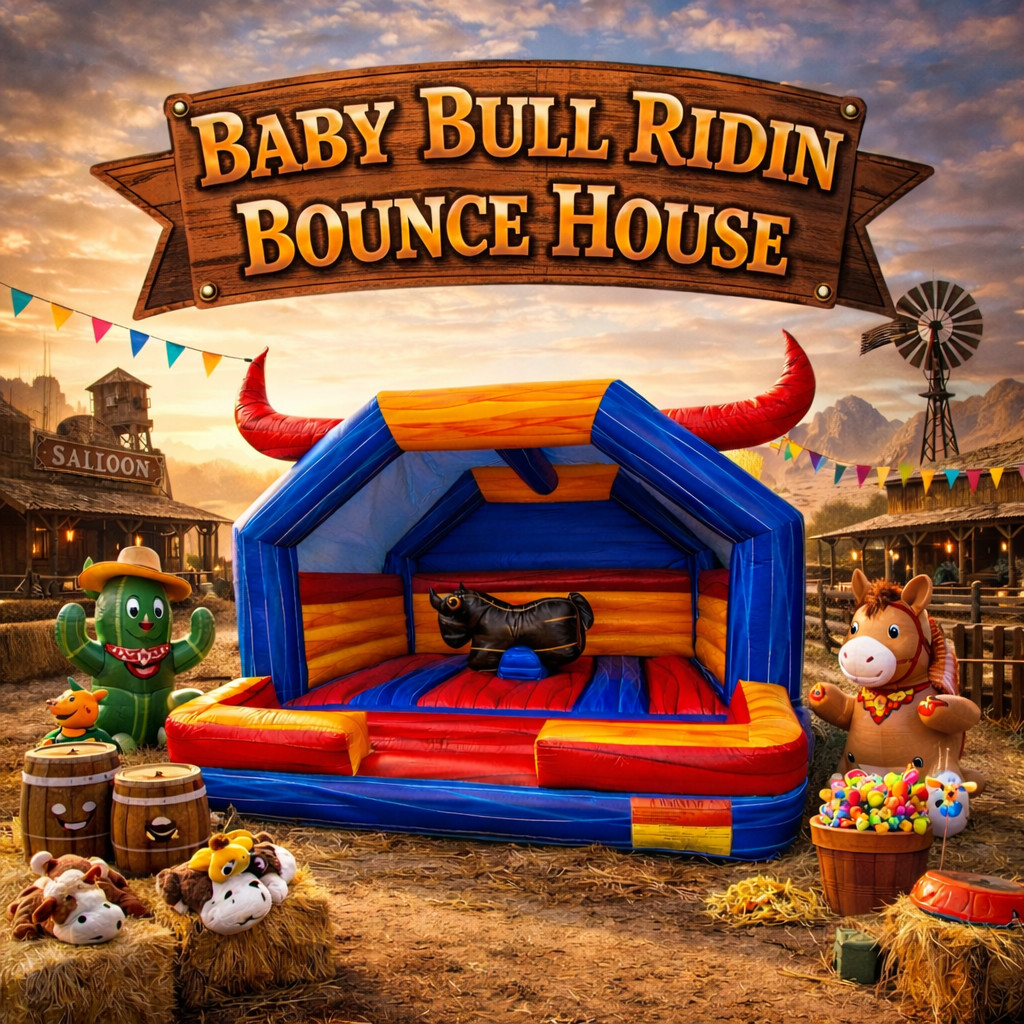 Baby Bull Ridin Bounce House Rental | Fun Western Inflatable