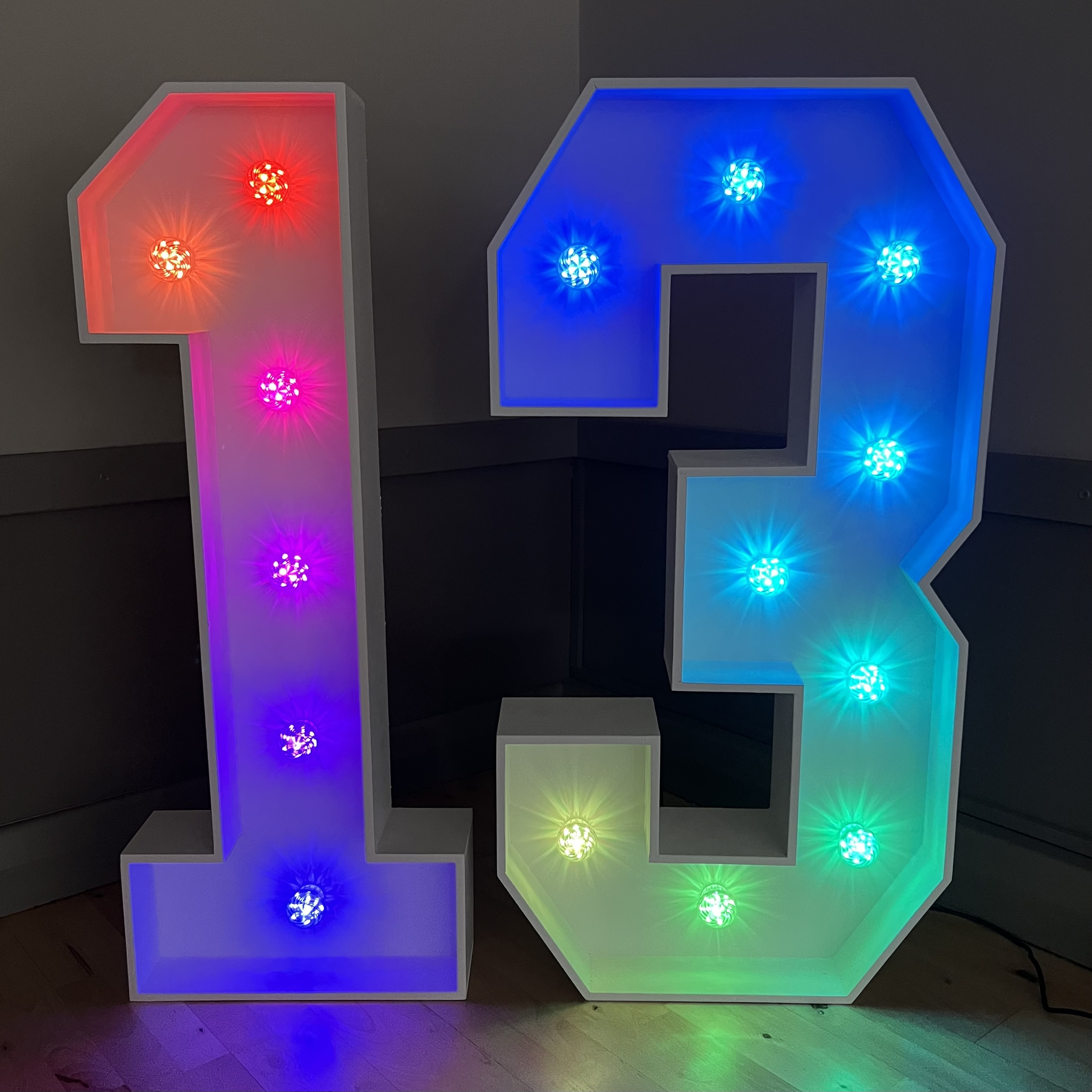 Light-Up LED Numbers 13 - Bouncy Castle Hire in Crowborough, Tunbridge ...
