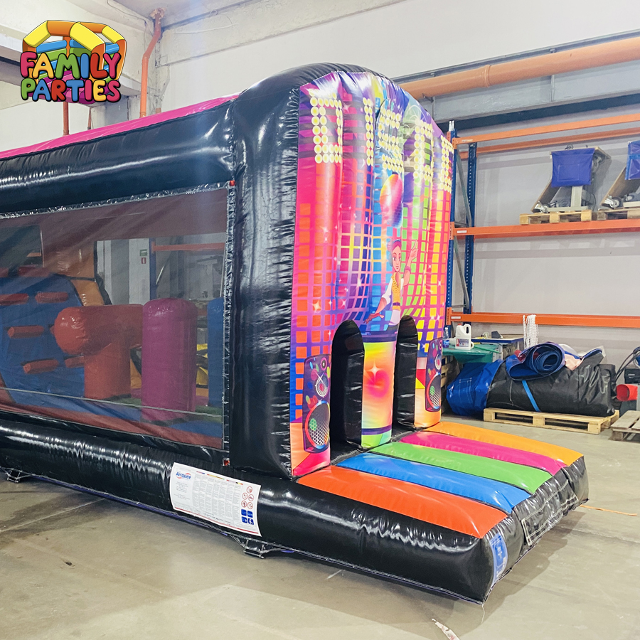 Multicoloured Disco Assault Course (enclosed) - Bouncy Castle, Party ...
