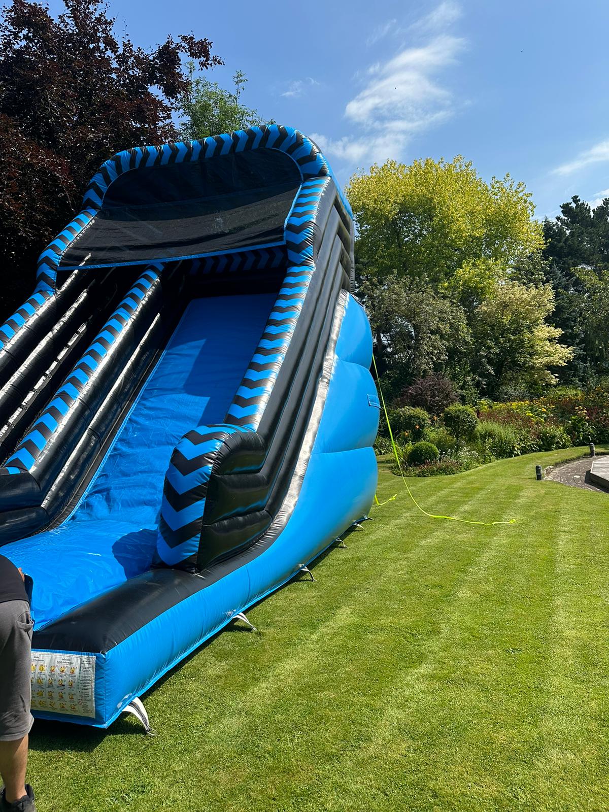 12ft Black & Blue Super Slide - Bouncy Castle Hire in Manchester ...