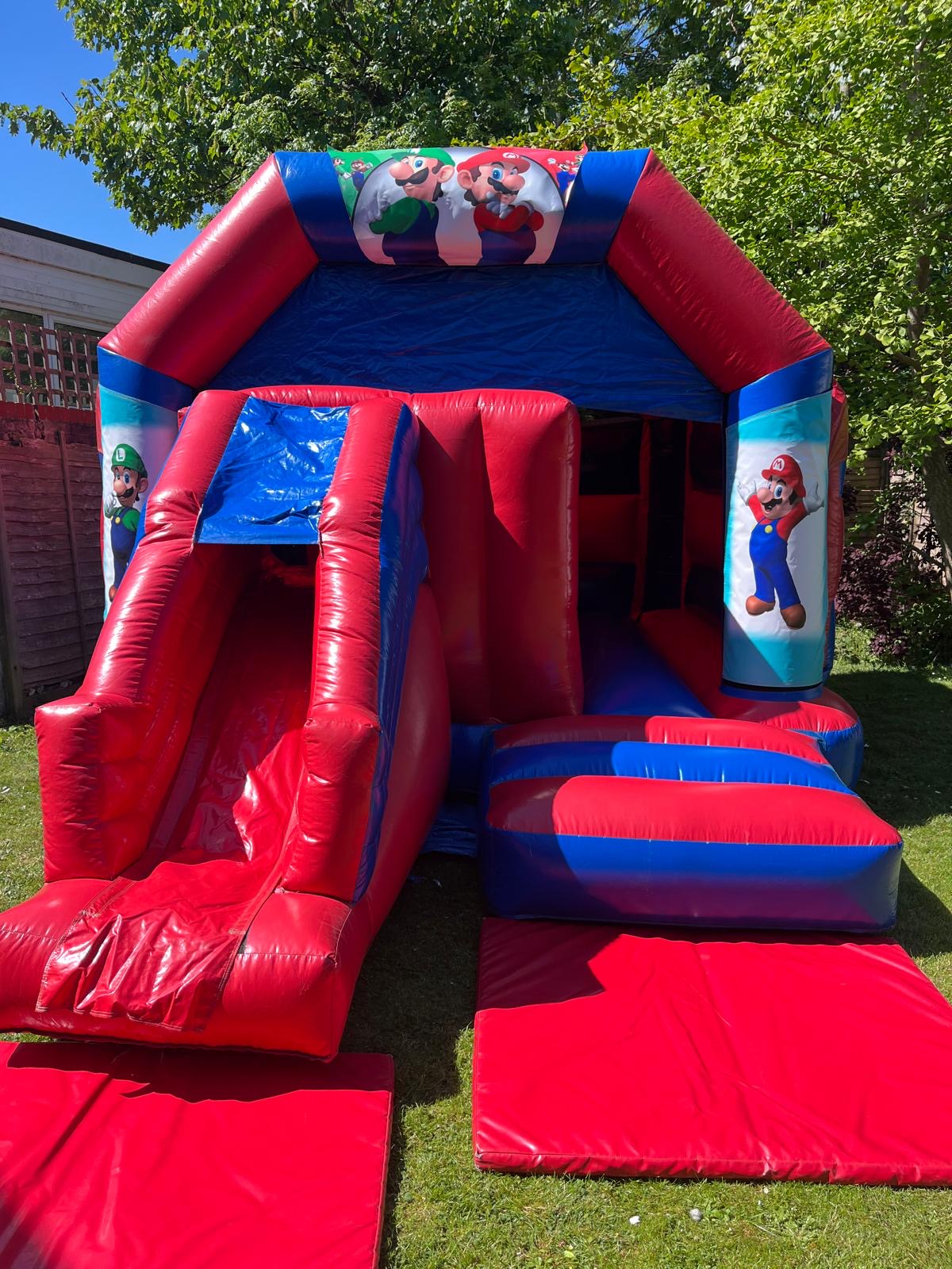 Mario Combo Bouncy Castle With Slide - Inflatable Pub and Bouncy Castle ...