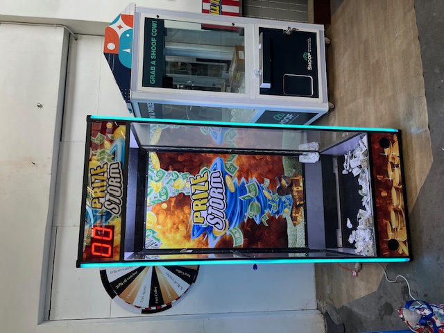 Branded Cash Cube Money Grabber Machine Hire