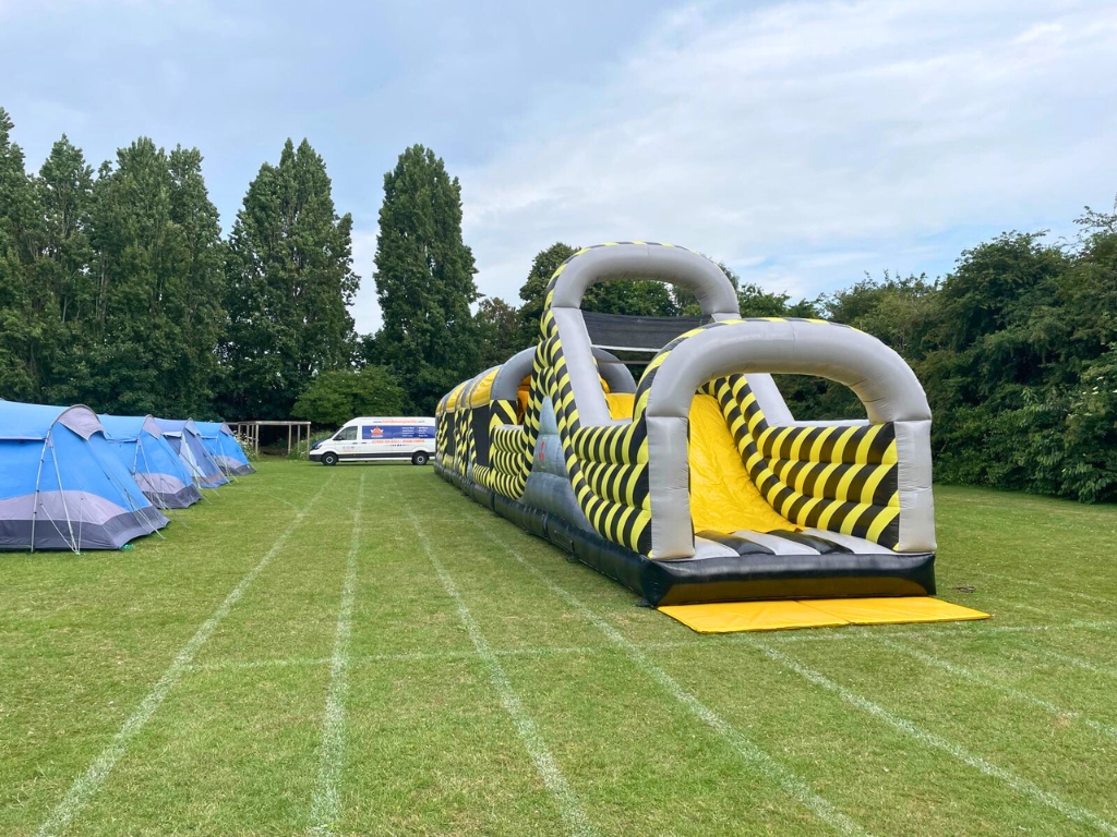100ft 4 Piece Yellow & Black Danger 100ft Assault Course - Inflatable ...