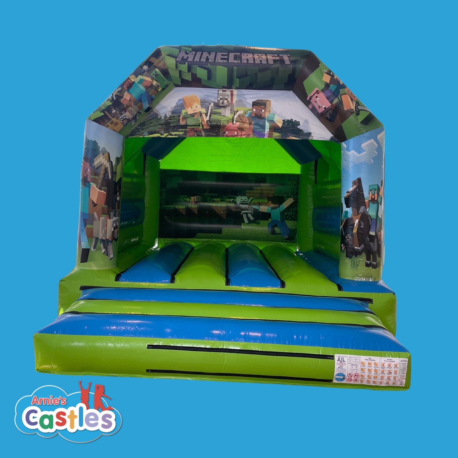 Minecraft bouncy castle hire | Staffordshire Arnie's Castles