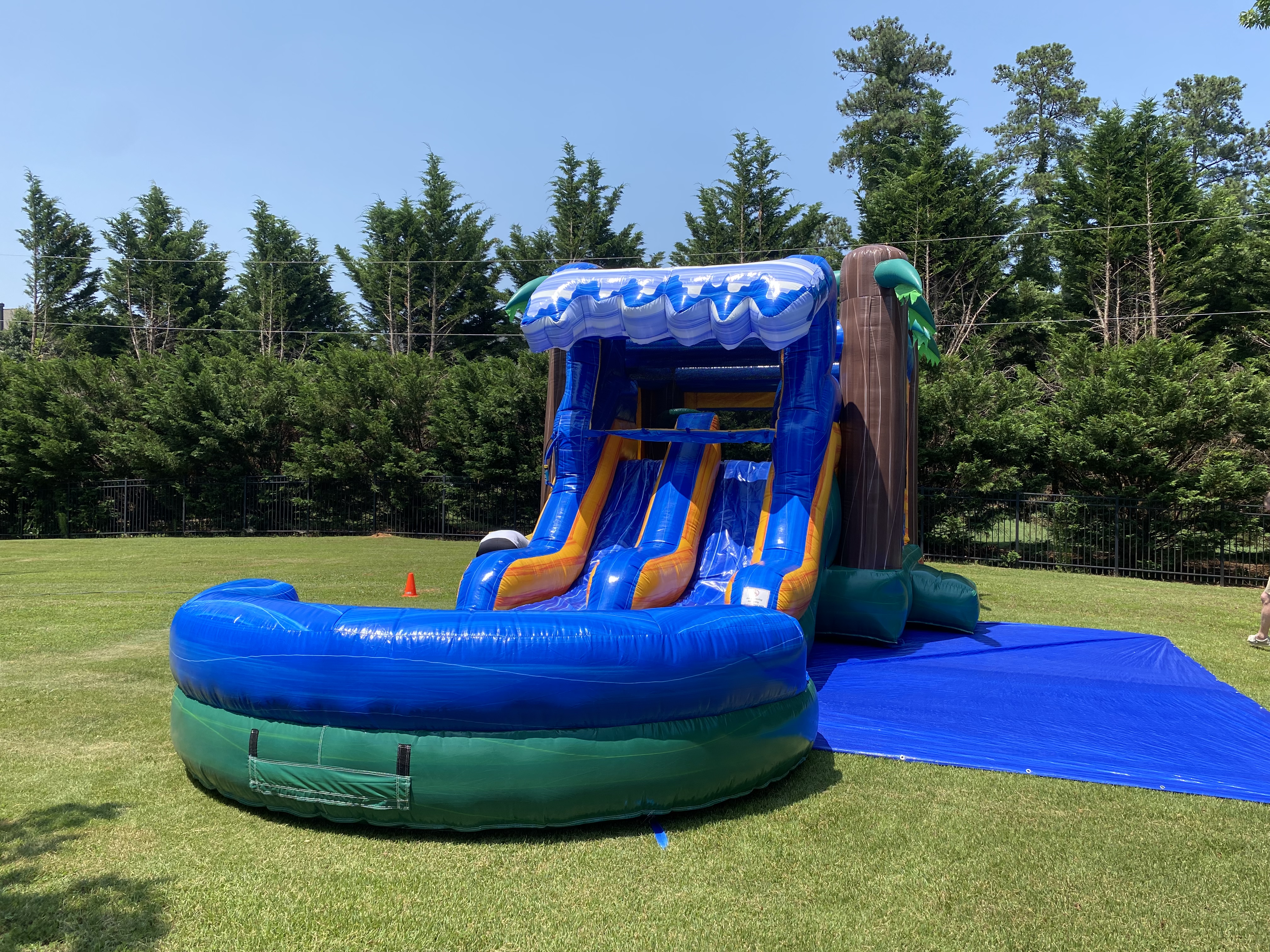 Tropical Wave Dual Lane Combo - Bounce House and Waterslide Rentals in ...