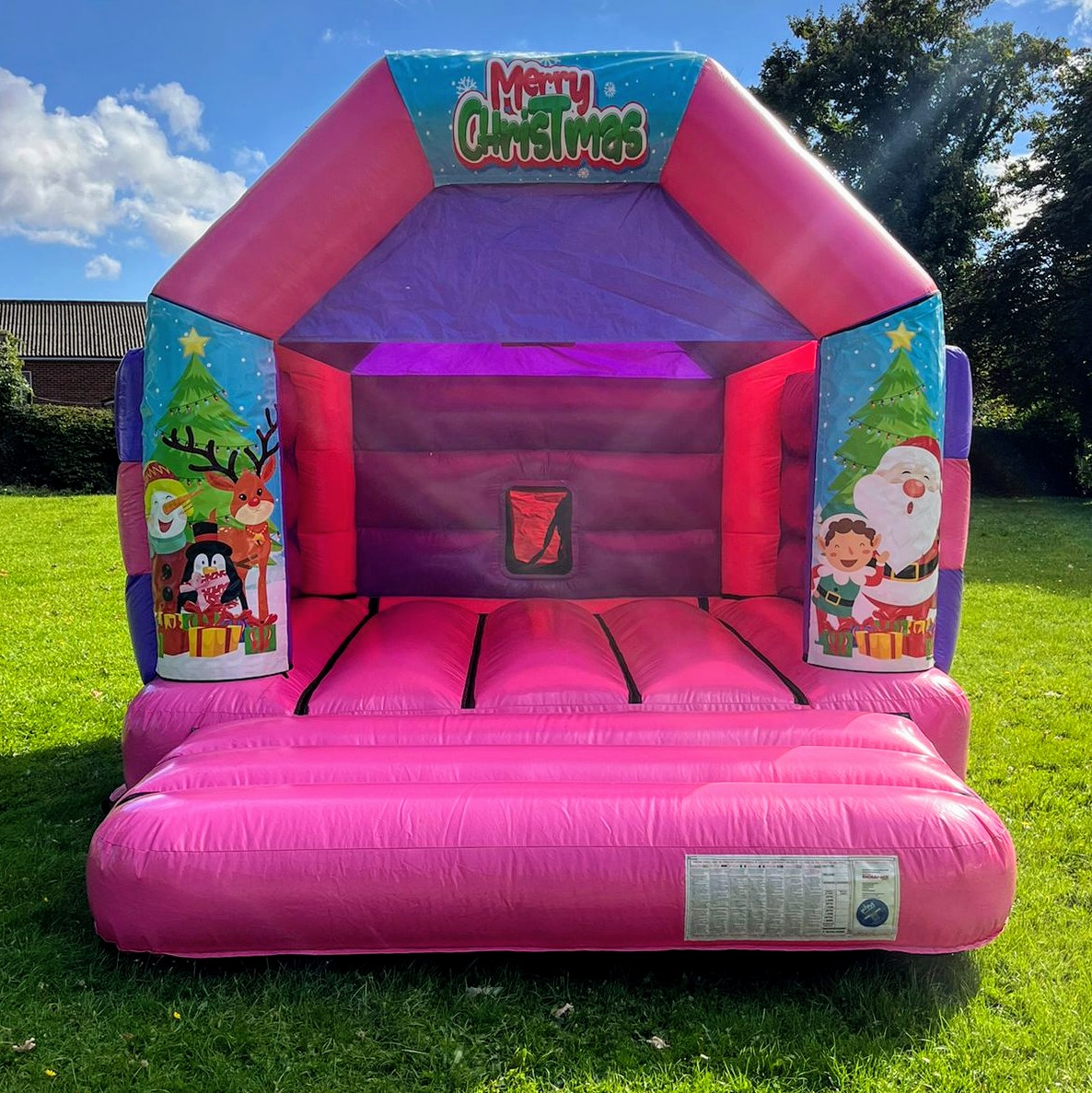 Christmas Cheer Pink & Purple Bouncy Castle - Inflatable, Bouncy Castle ...