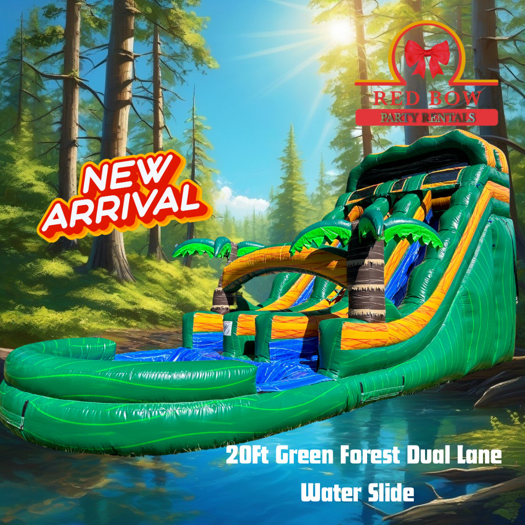 20 Ft Green Forest Dual Lane Water Slide - Rentals in Florida, Volusia ...