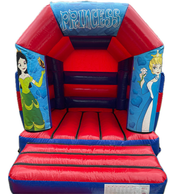 9 x 11 red and blue Princess small bouncy castle - Hire in filey ...