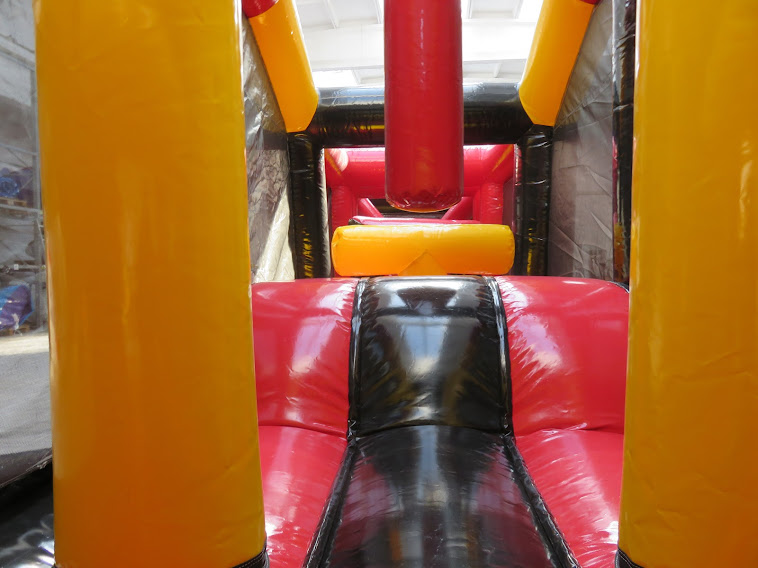 Assault Course Inflatable Burning Flames theme 60ft x 10ft - Bouncy ...