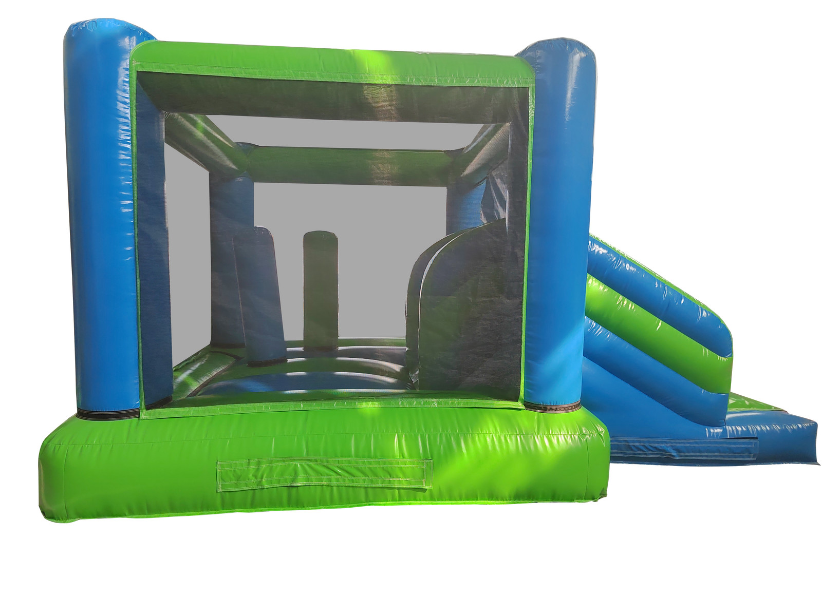 BBOL-245 - 11x16x9ft - Netted Mini Bouncer Combo (Green & L.Blue Velcro ...