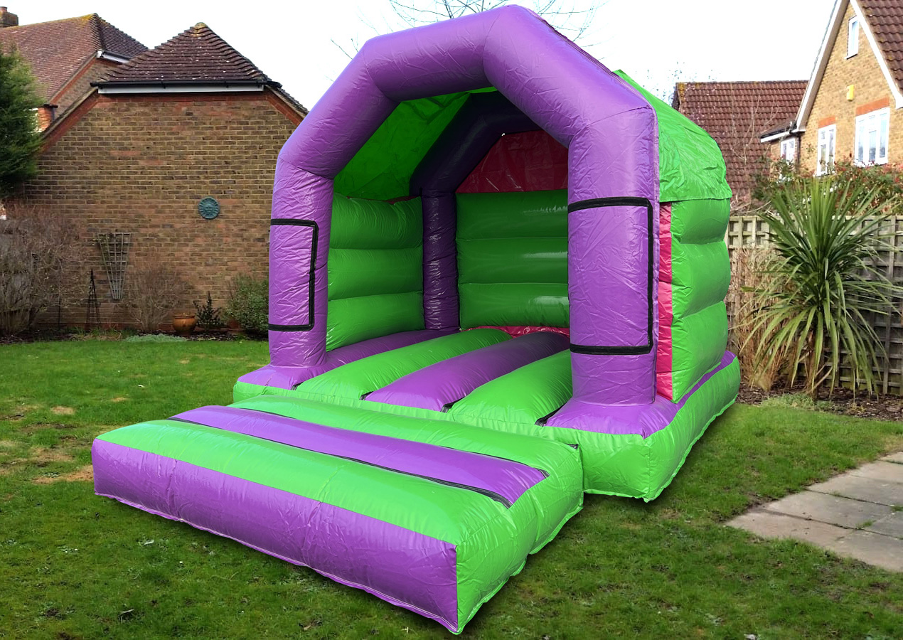 Purple & Green A Frame Bouncy Castle Hire | Liverpool & Beyond