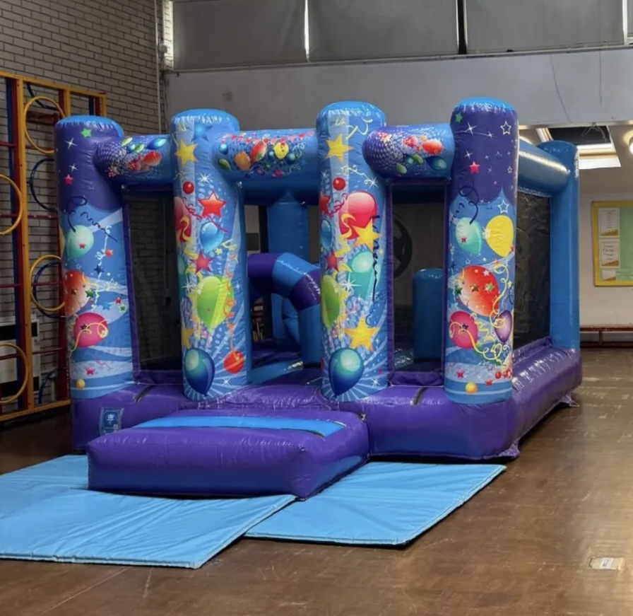 Blue & Purple Party Midi Castle INDOORS ONLY 10ftx13ft - Hire in ...