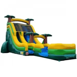 20 Foot Dual Lane Palm Tree Slide - Bounce House And Waterslide Rental ...