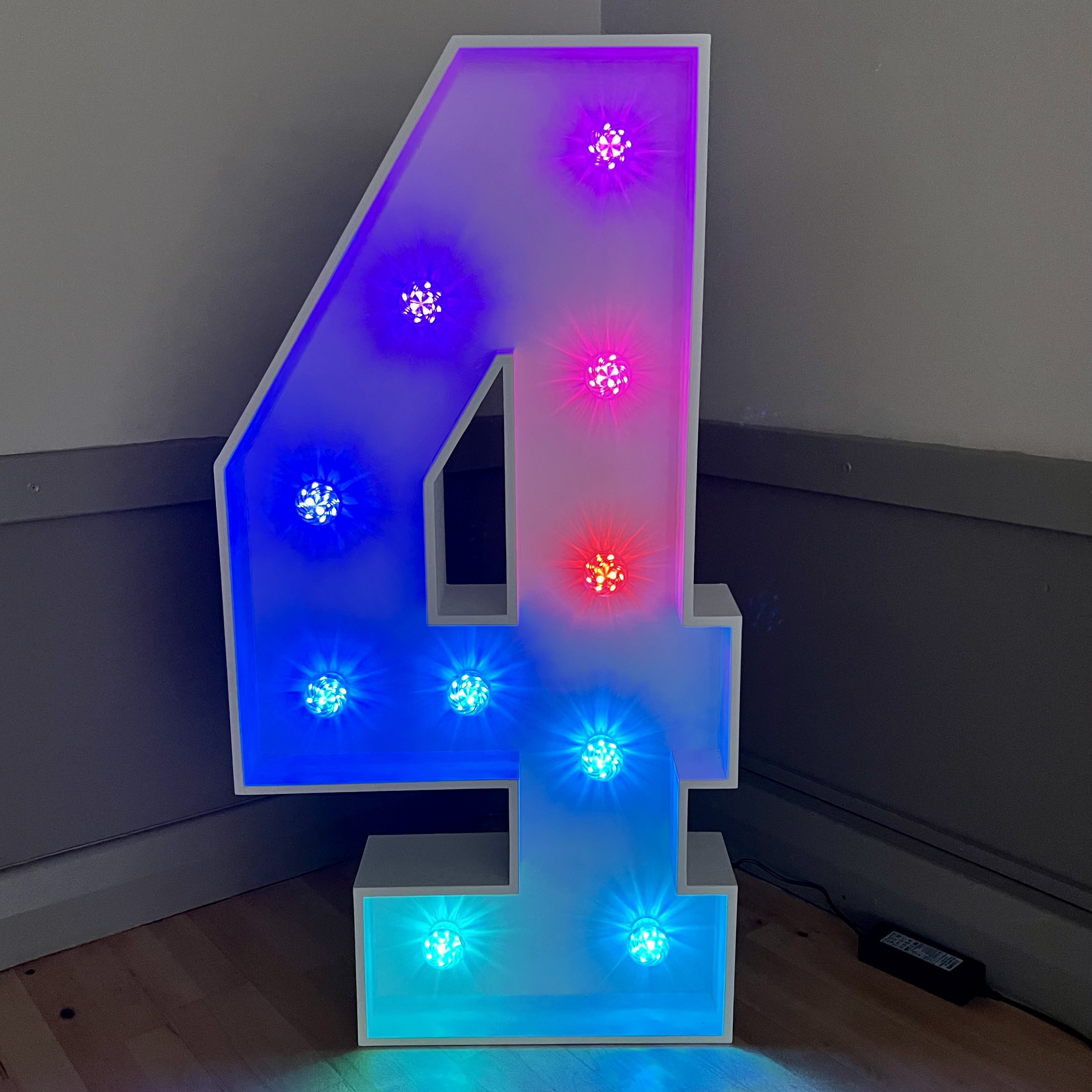 Light-Up LED Number 4 - Bouncy Castle Hire in Crowborough, Tunbridge ...
