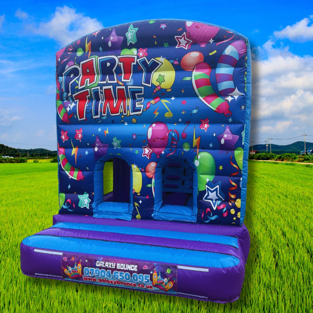 28ft Obstacle Course Party Time - Purple - Bouncy Castle Inflatable ...