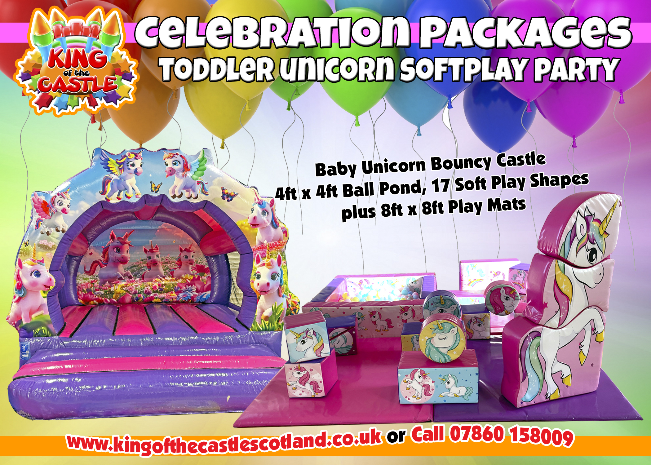 Unicorn Softplay Package - Bouncy Castle Hire | Disco Dome Hire ...