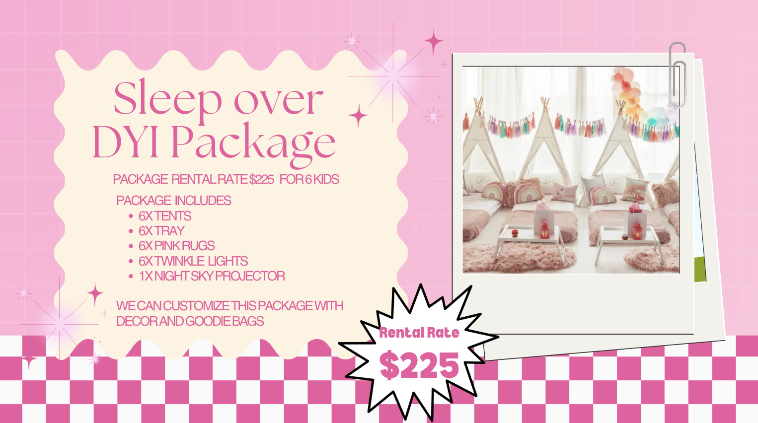 DYI Slumber Party Package - Hire in Calgary | Bounce it! Party Rentals