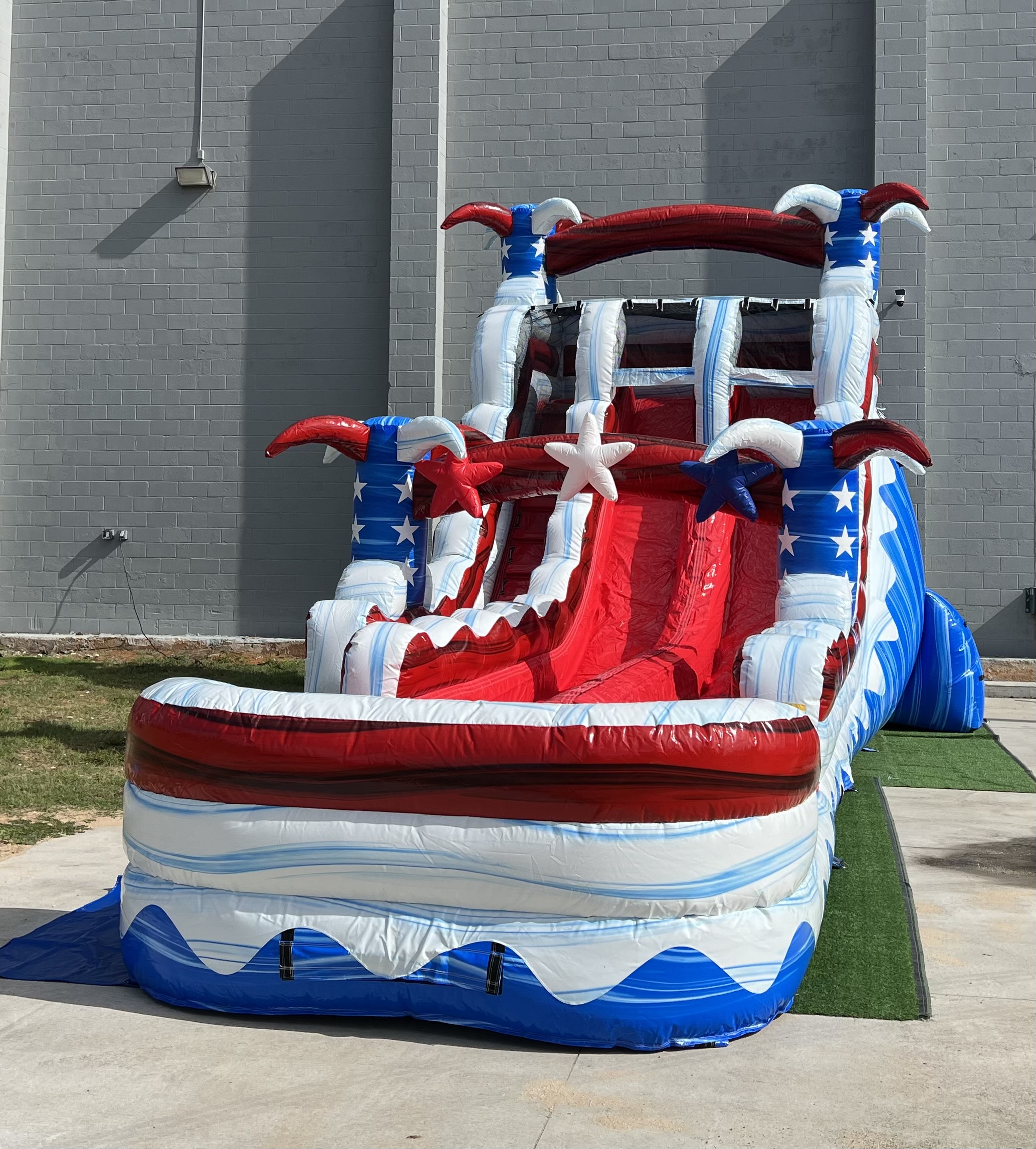 20ft Star Spangled Splash Double Lane Waterslide - Rentals in Jesup ...