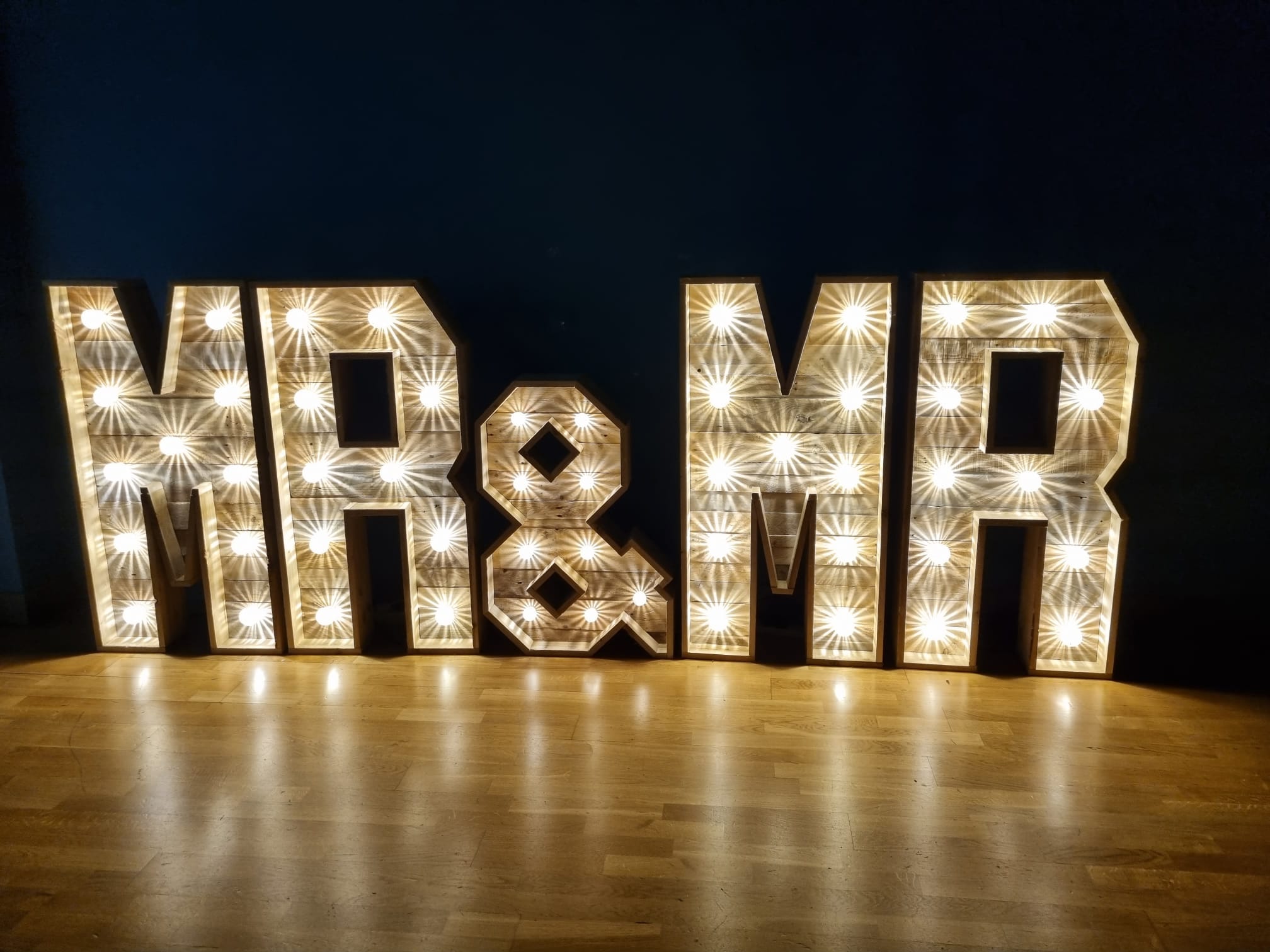 Mr & Mr Rustic Illuminated Letters 4ft - Bouncy Castle Hire in Bishops ...
