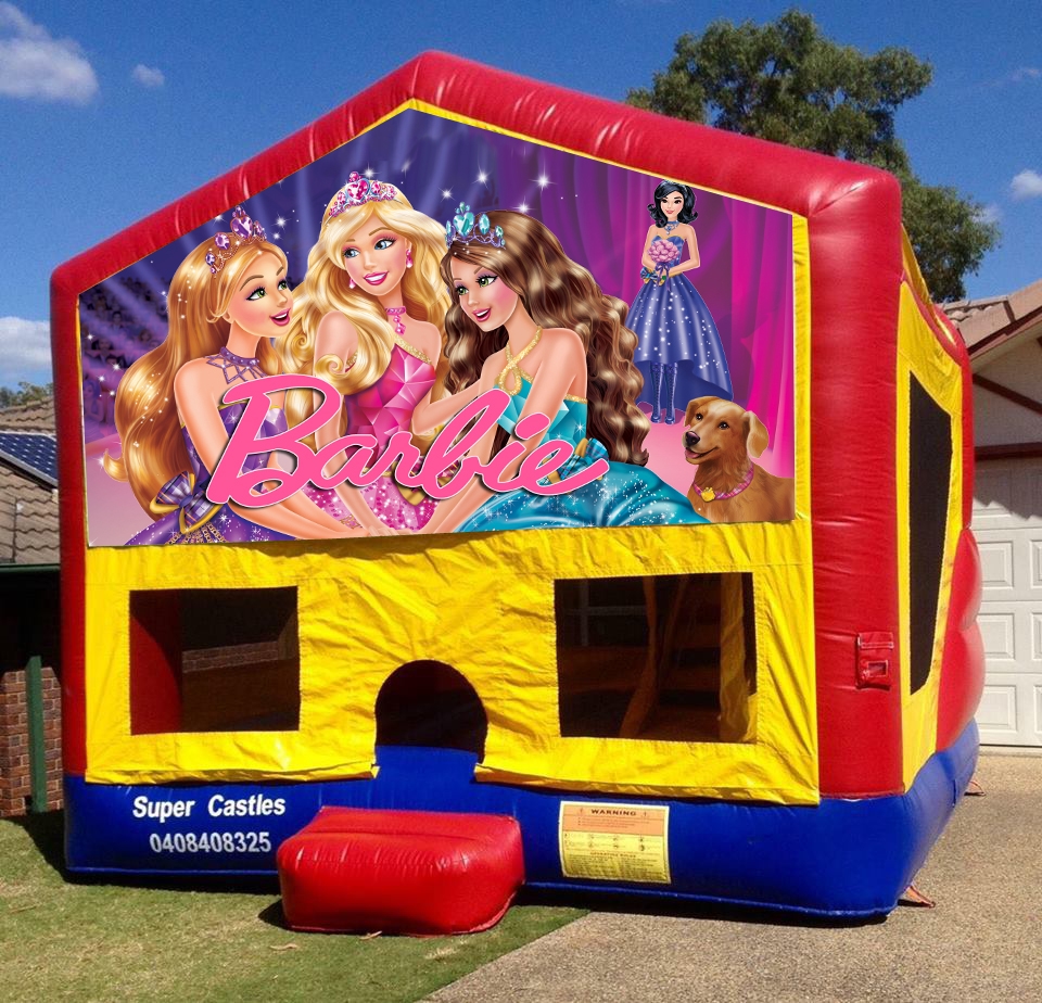Barbie Medium Banner Castle - Jumping Castle Hire Brisbane, Jumping ...