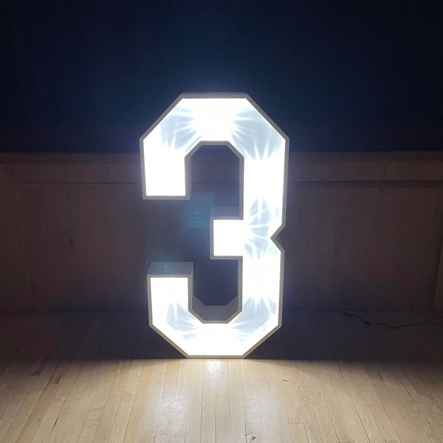 4ft Light Up Number '3' - Bouncy Castle, Party and Event Hire in ...