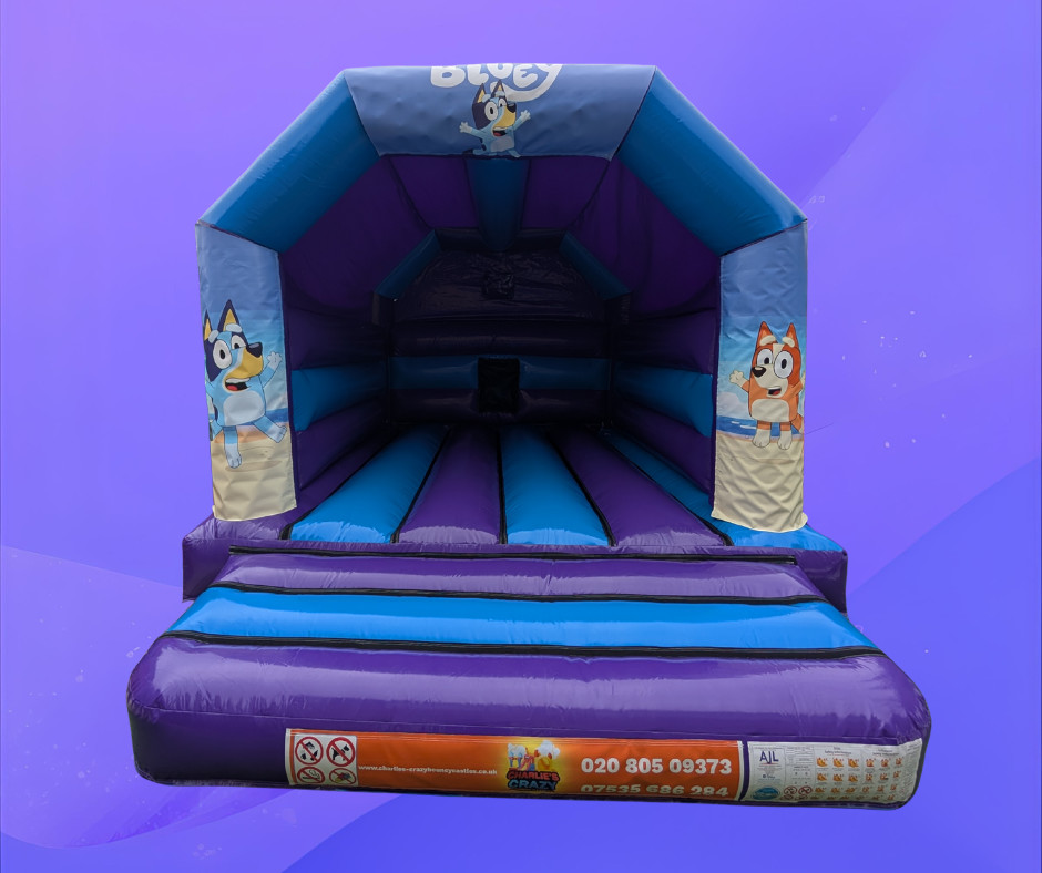 Purple / Blue Bluey Castle - Inflatables Hire in London, greenwich ...