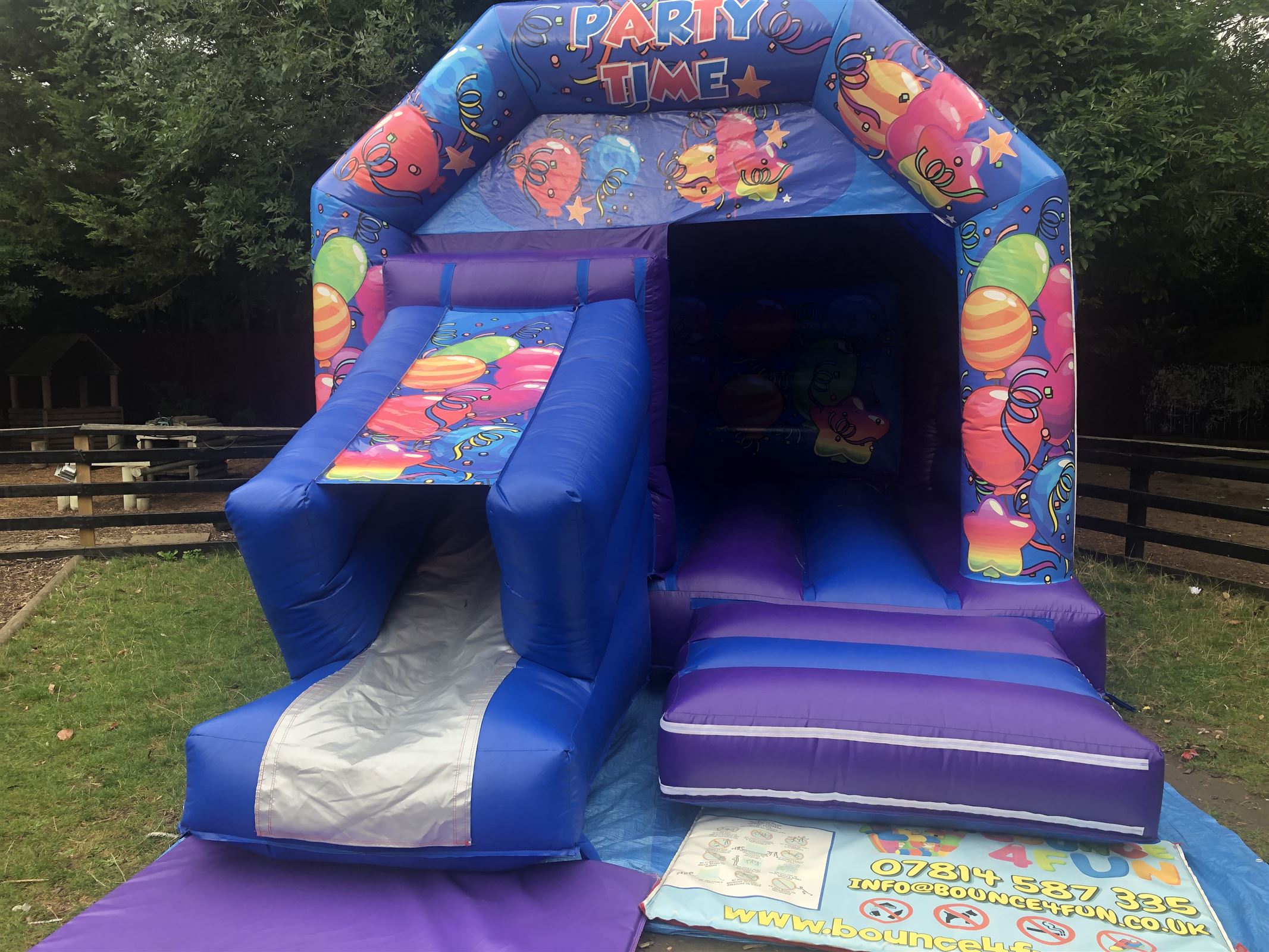 Party Time Bouncy Castle and Slide Combo 15f x 18ft - Party Equipment ...