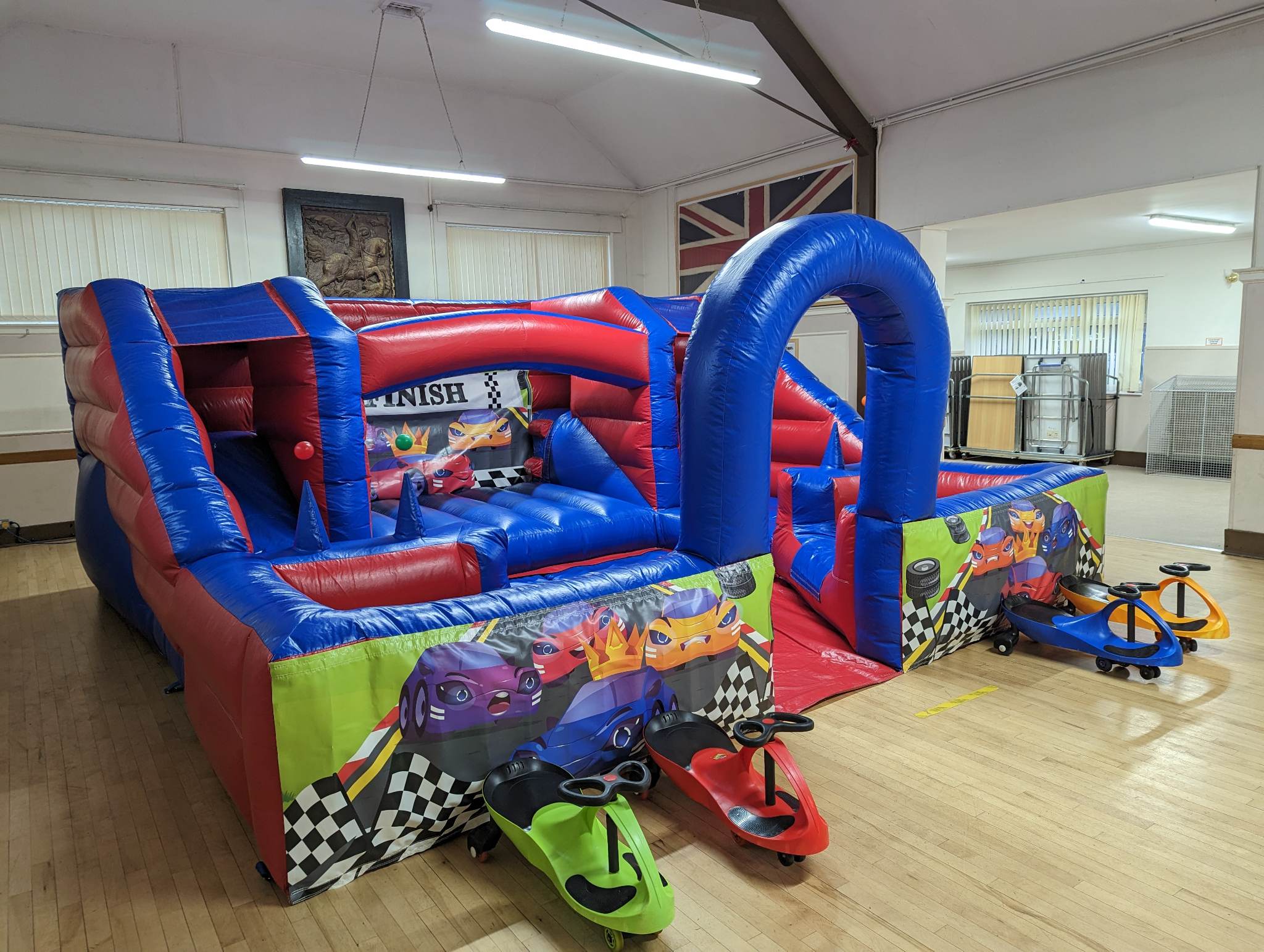 Racing Car Twin Slide Play Park - Bouncy Castle Hire in Milton Keynes ...